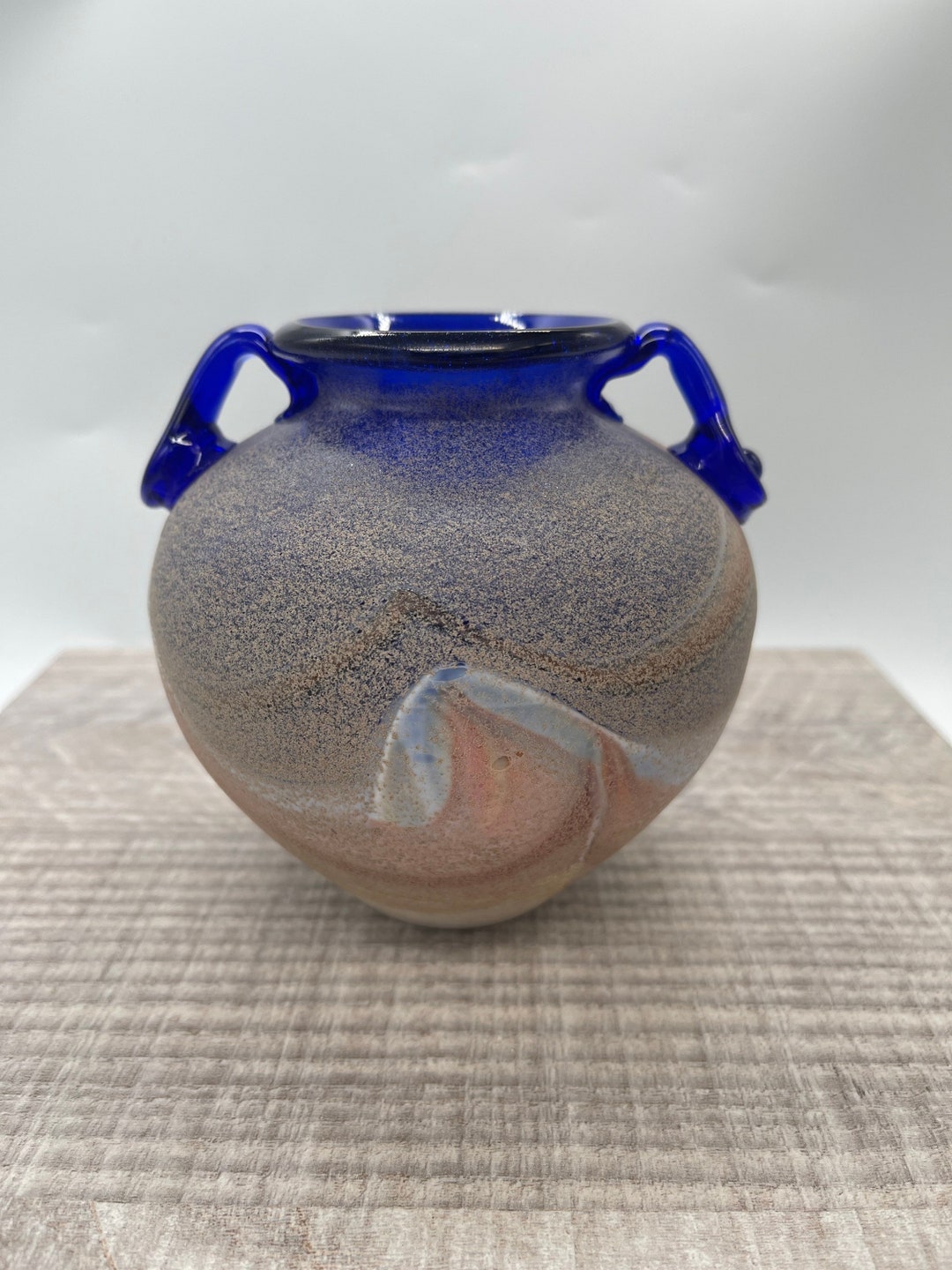 Lafiore Vase Texturierte Kunstglasvase im spanischen Sand bereiften ...