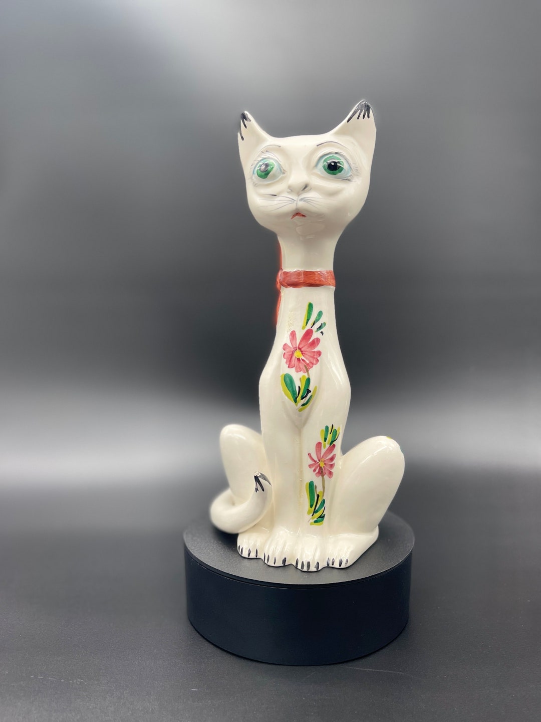 Italian Vintage Long Neck Cat Figurine | 1960s Mid-century Decor ...
