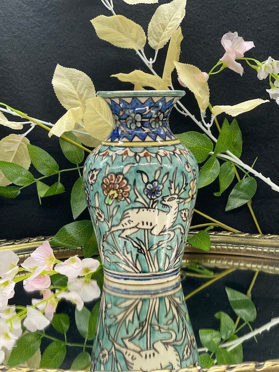 Vintage Jerusalem Jordan Hand Painted Vase Art Pottery Vase - Etsy