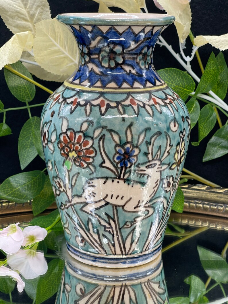 Vintage Jerusalem Jordan Hand Painted Vase Art Pottery Vase - Etsy