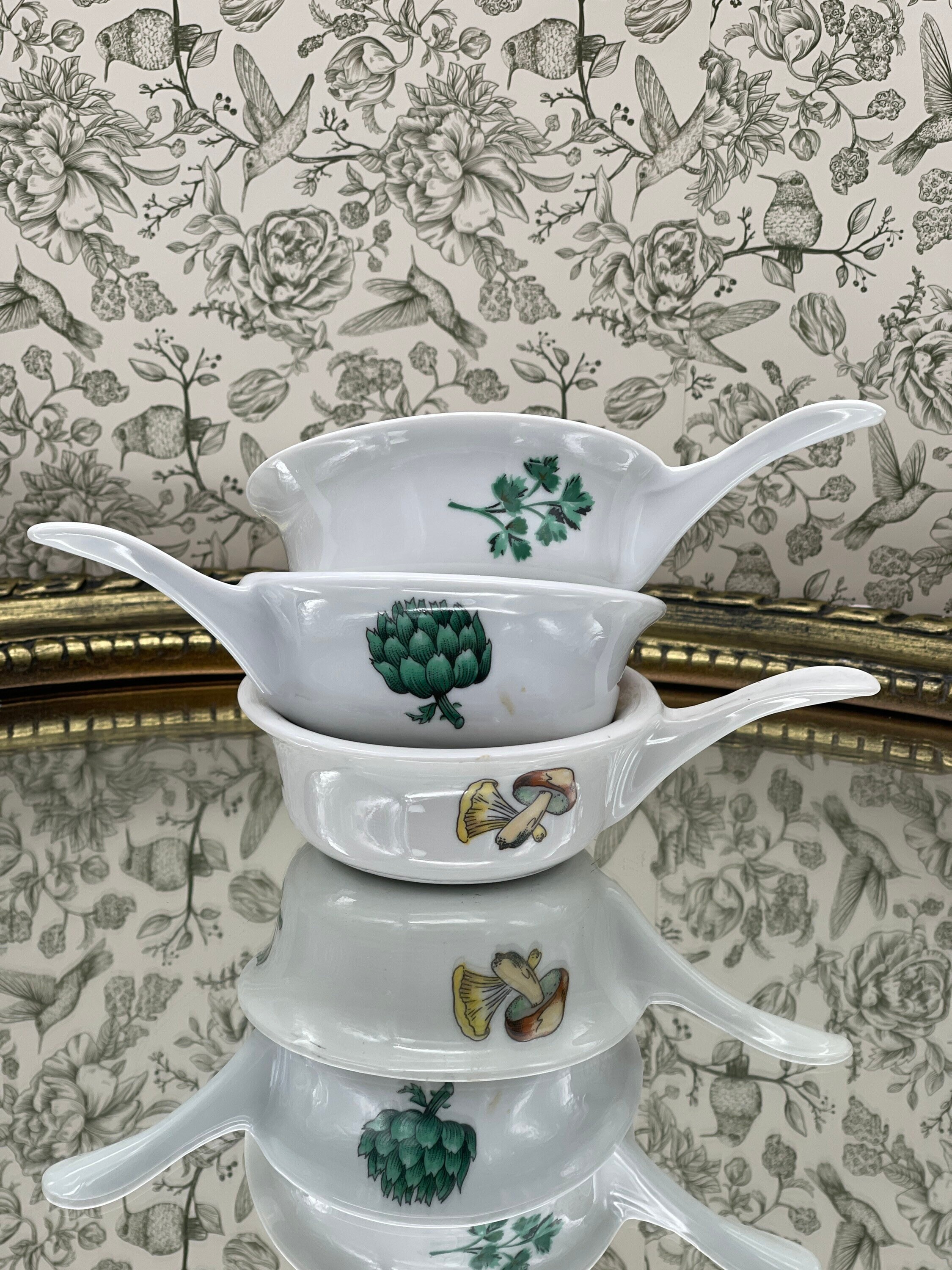 Vintage APILCO French Porcelain, Handled Sauce Serving Dishes ...