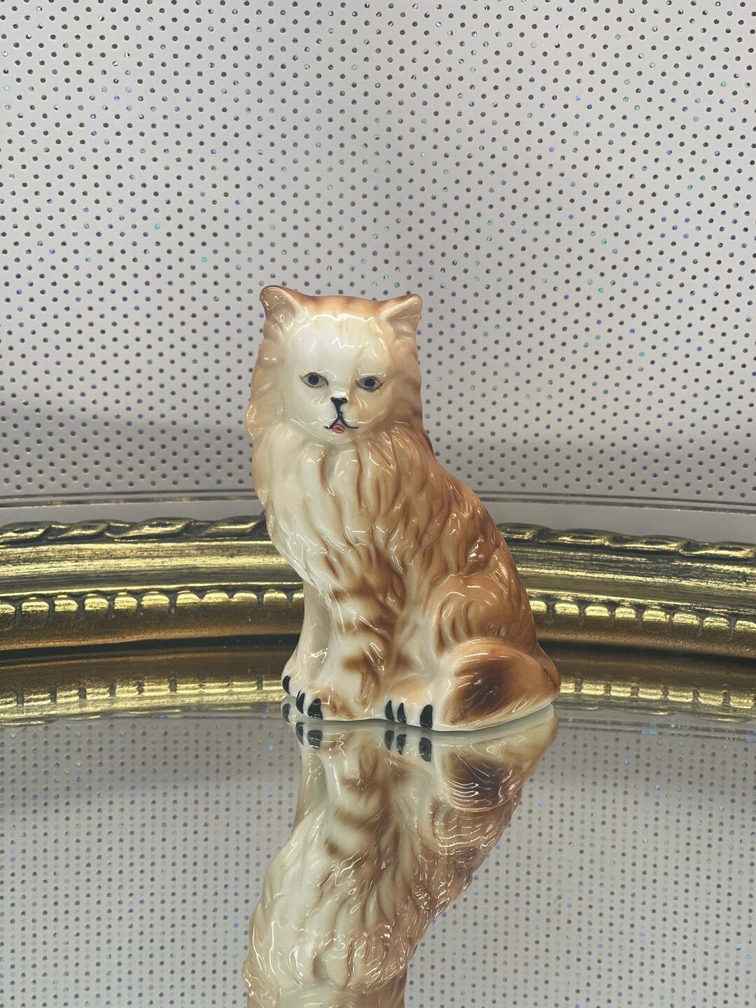 Vintage Cream White Persian Ragdoll Cat Longhair Figurine Ornament ...