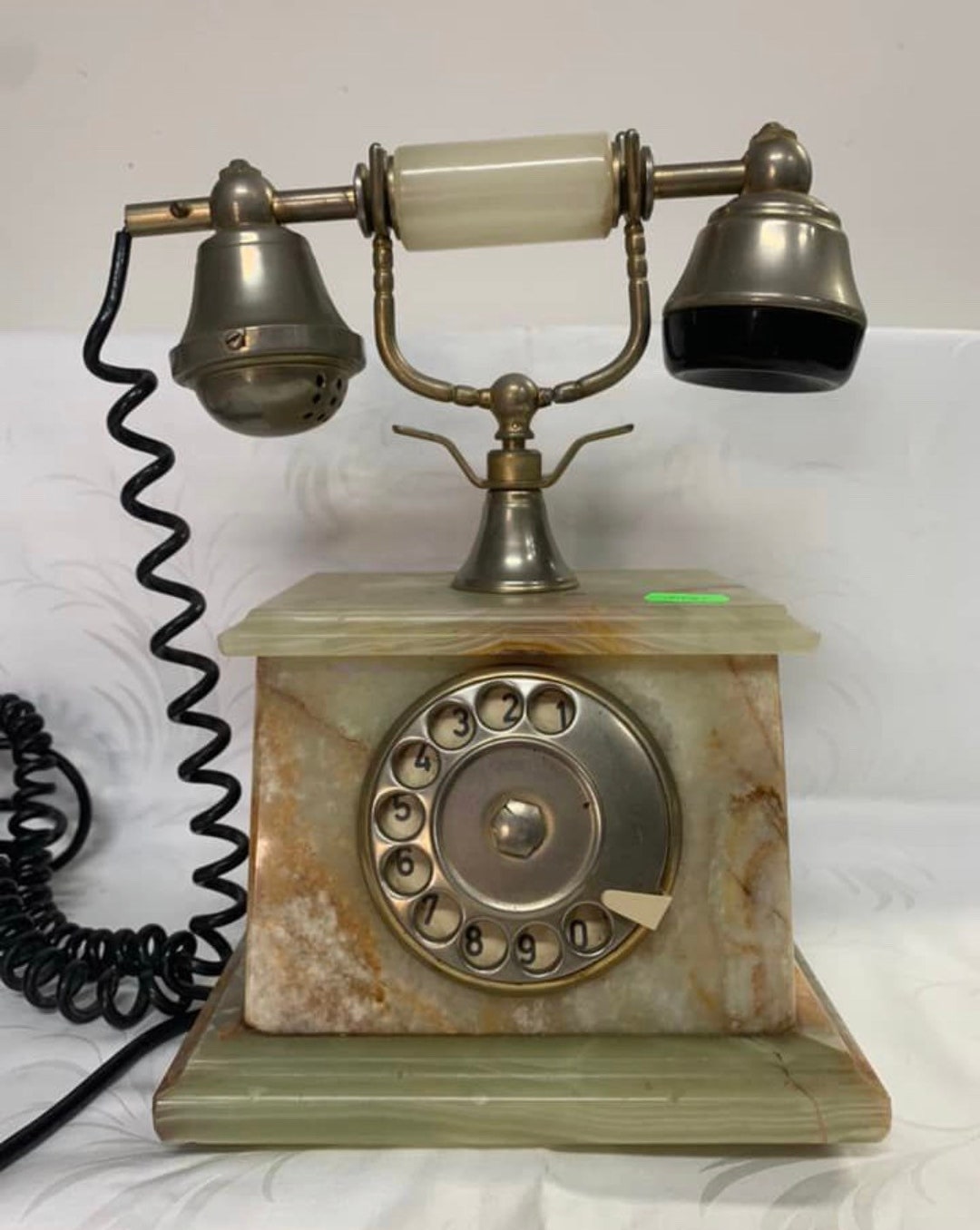 Vintage Green Onyx Telephone, Home Decor, Office, Living Room - Etsy