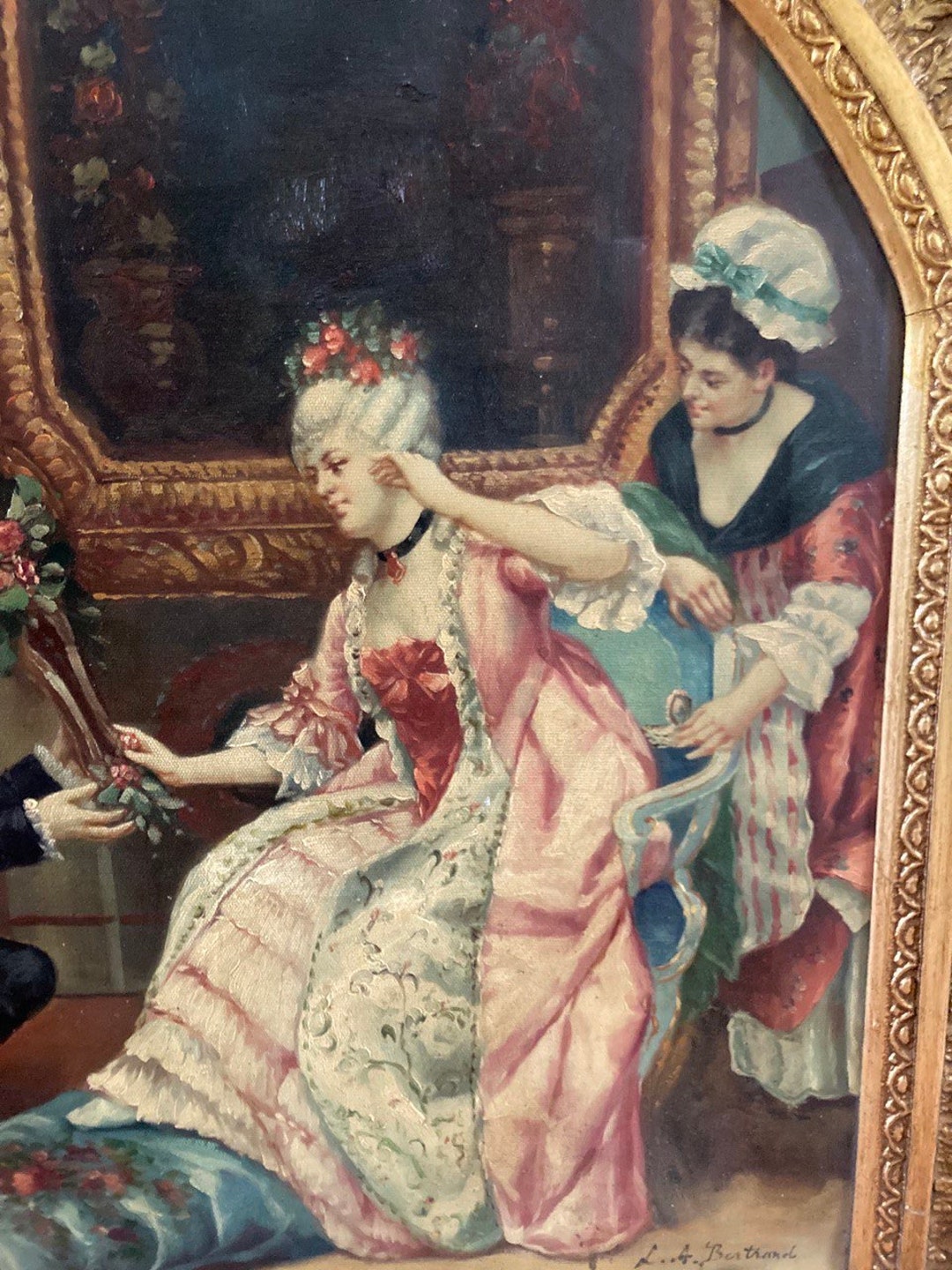 Bertrand, 19th Century Antique Oil on Canvas Painting, Aristocracy ...