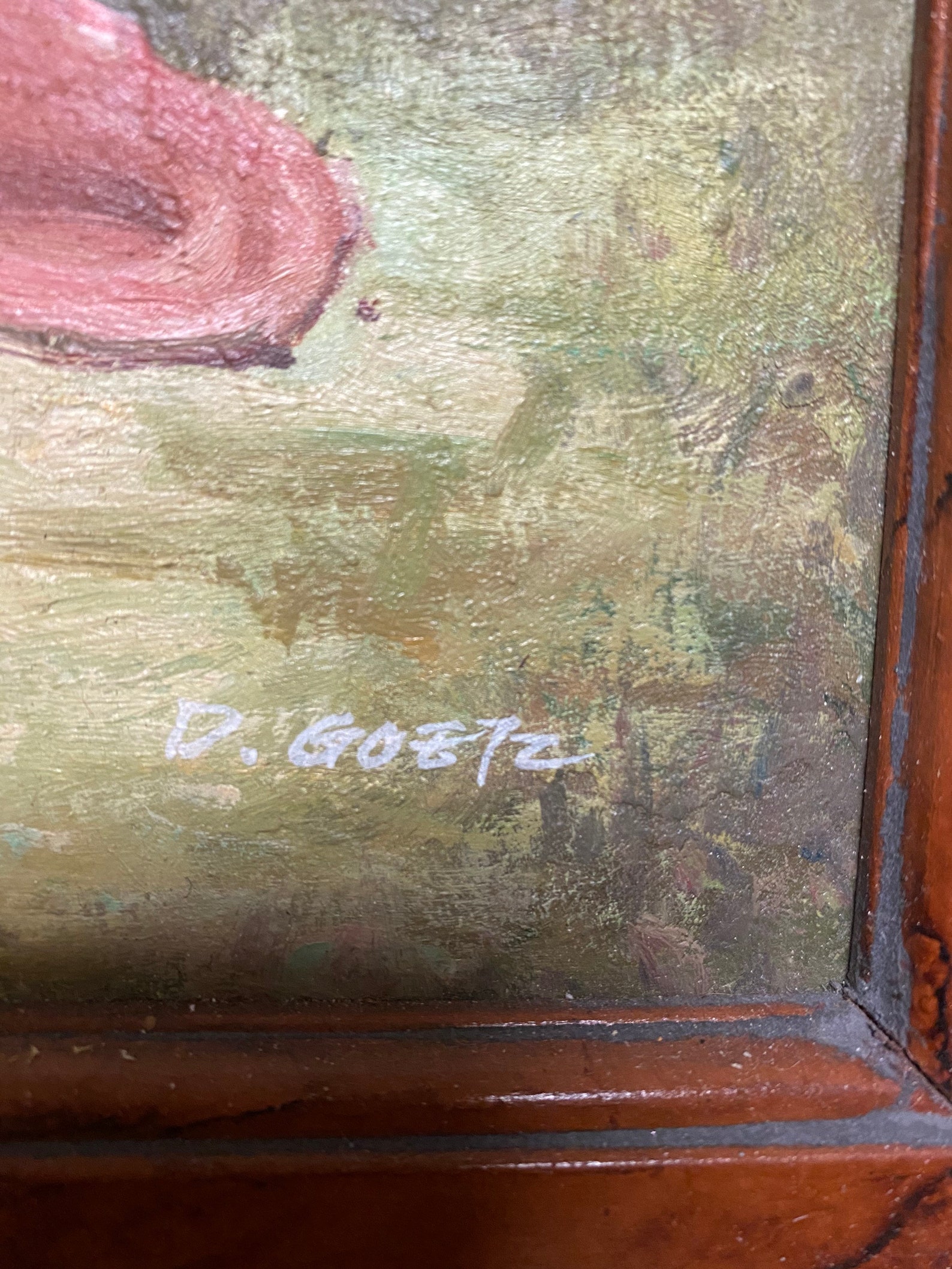 D. Goetz 20th Century Oil on Board Painting of a Young Lady, Vintage ...