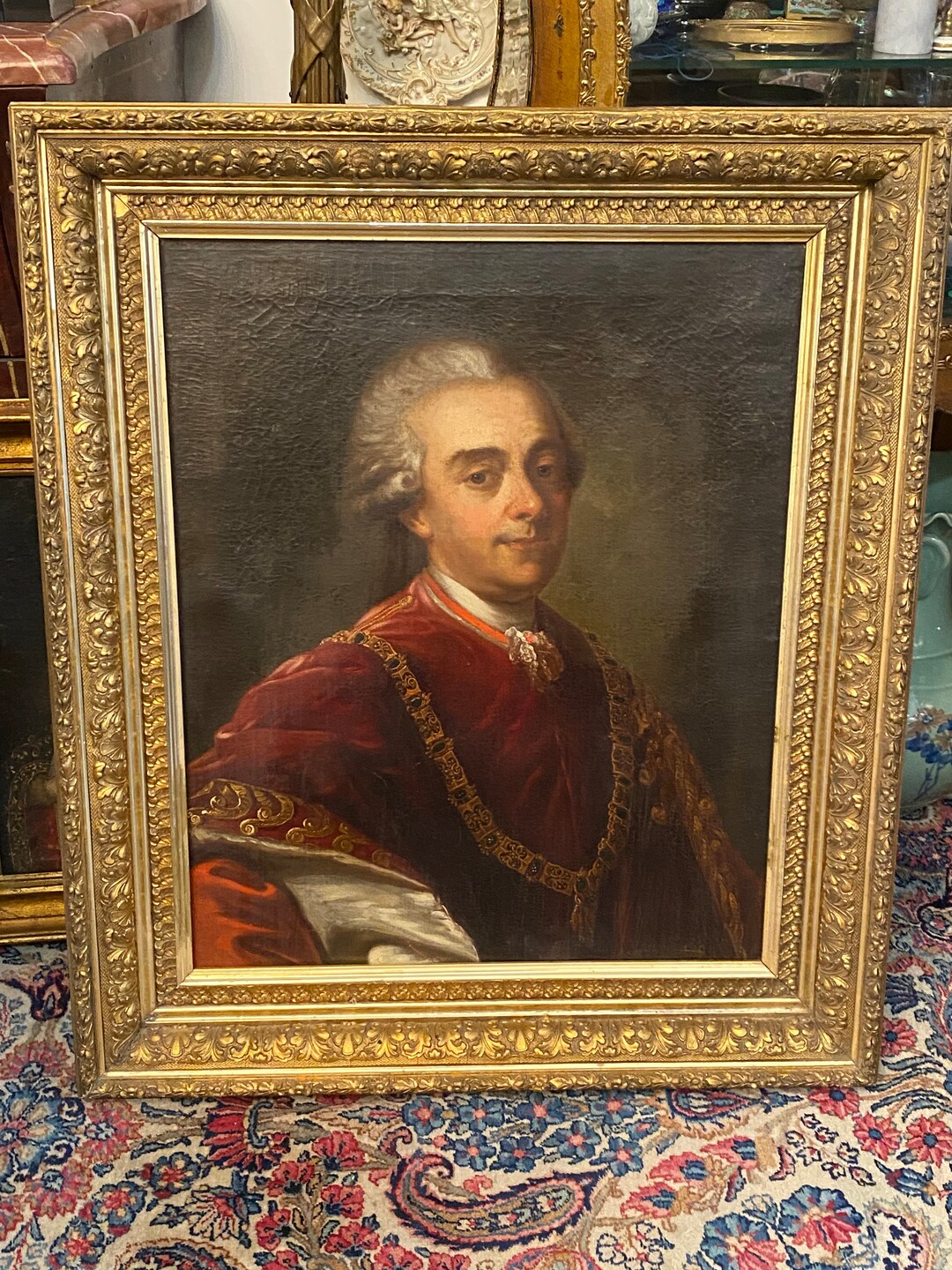 Portrait of a German Nobleman, Probably a King, 18th Century Antique ...