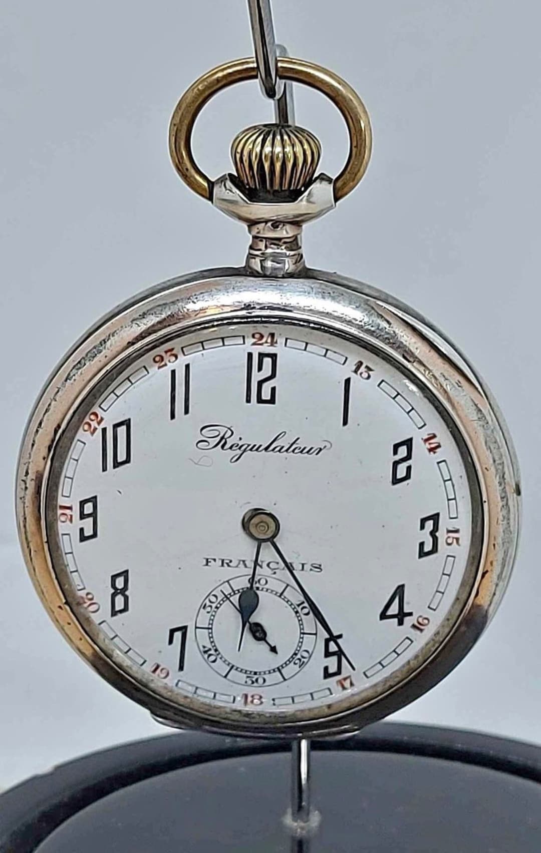 Art Deco 0.800 Silver REGULATEUR Francais Pocket Watch, Cortebert Watch ...