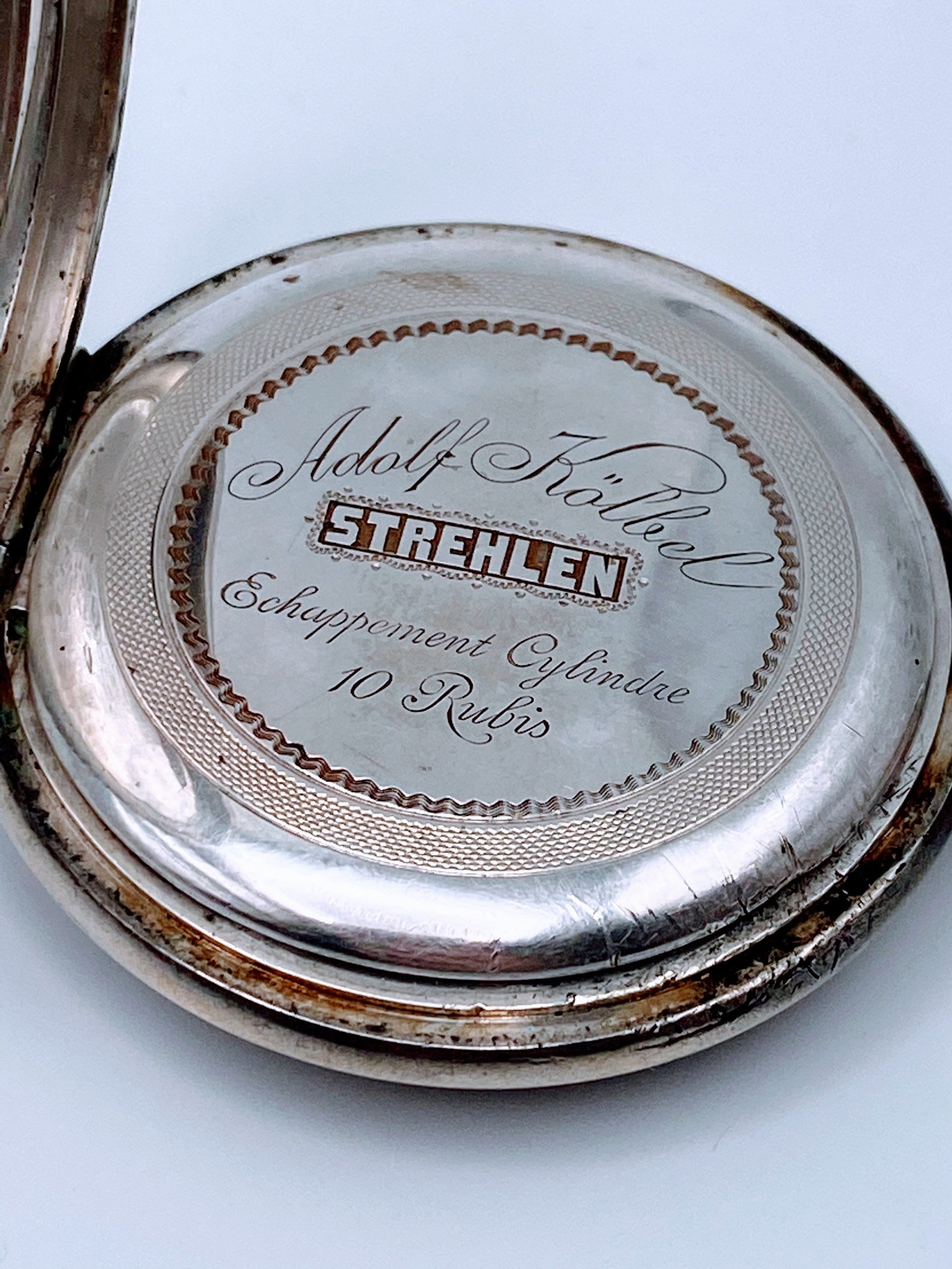 Antique Silver Pocket Watch Victoria Deposé, Porcelain Dial With Jewels ...