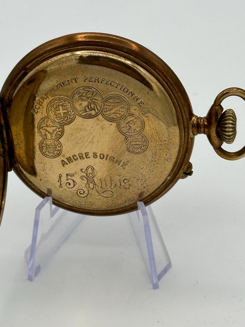 Antique Chronometre Depose Pocket Watch Pocket Watch, Ancre Soigne 15 ...