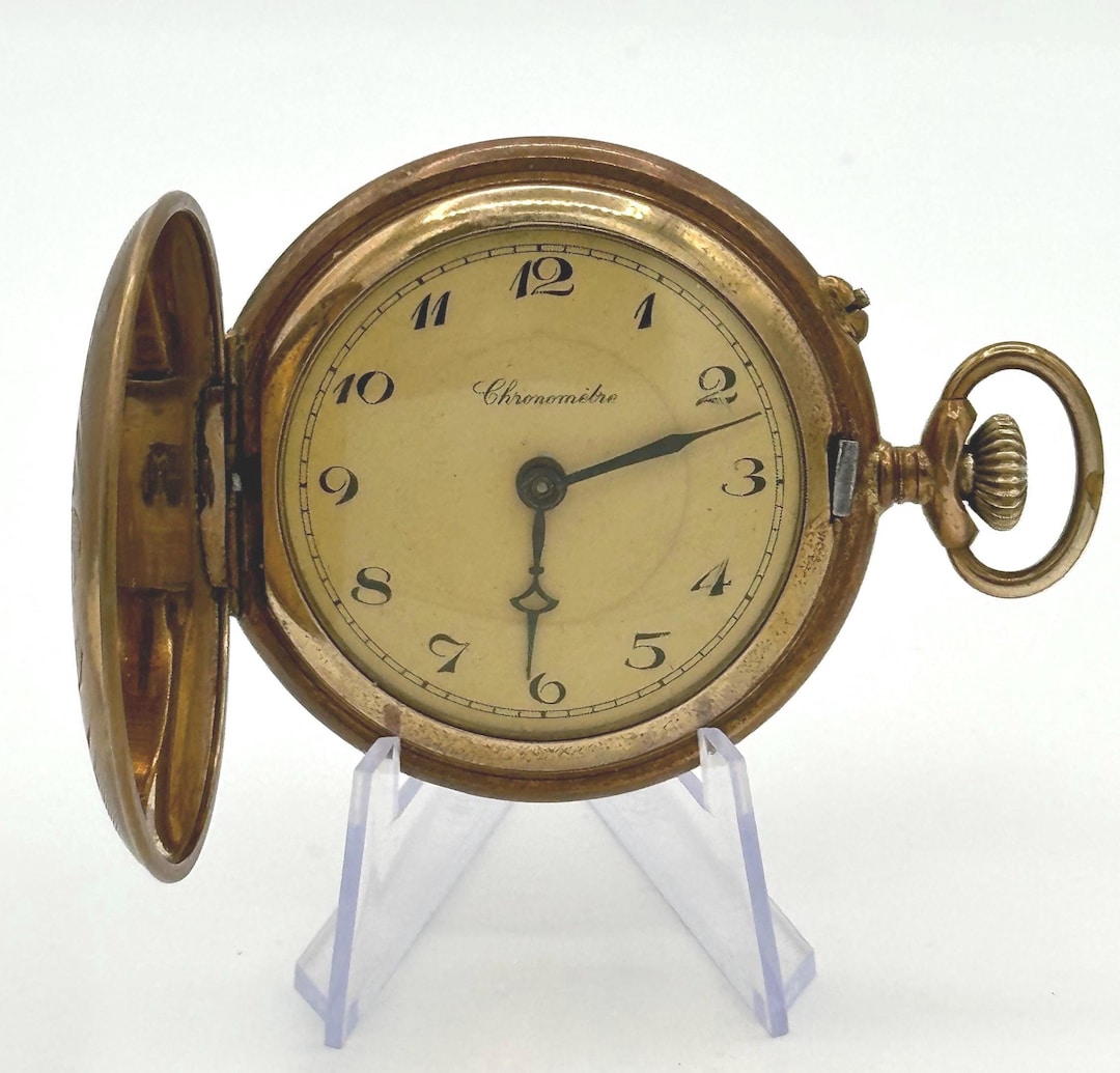 Antique Chronometre Depose Pocket Watch Pocket Watch, Ancre Soigne 15 ...