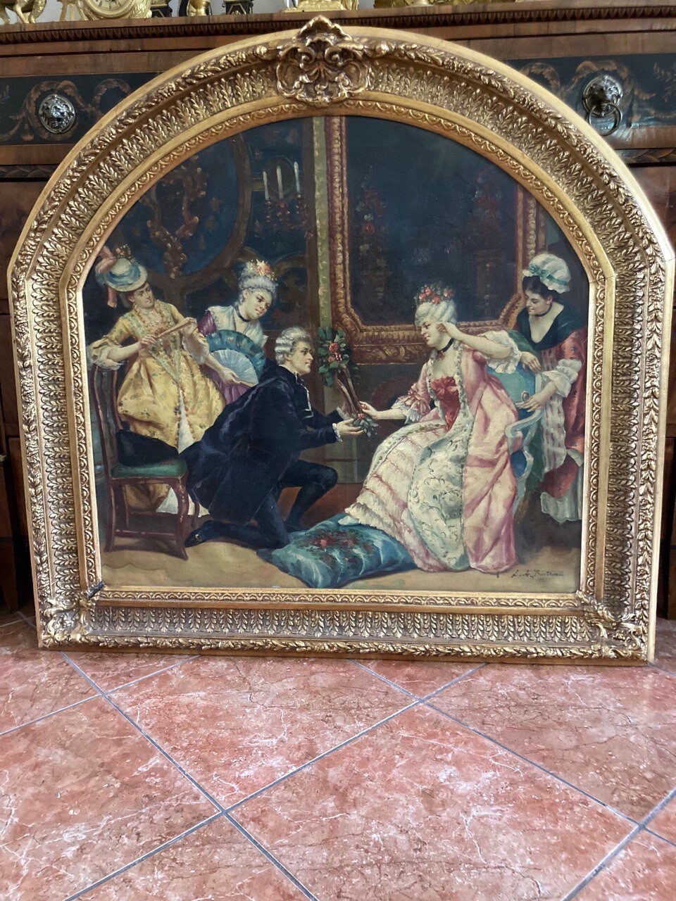 Bertrand, 19th Century Antique Oil on Canvas Painting, Aristocracy ...