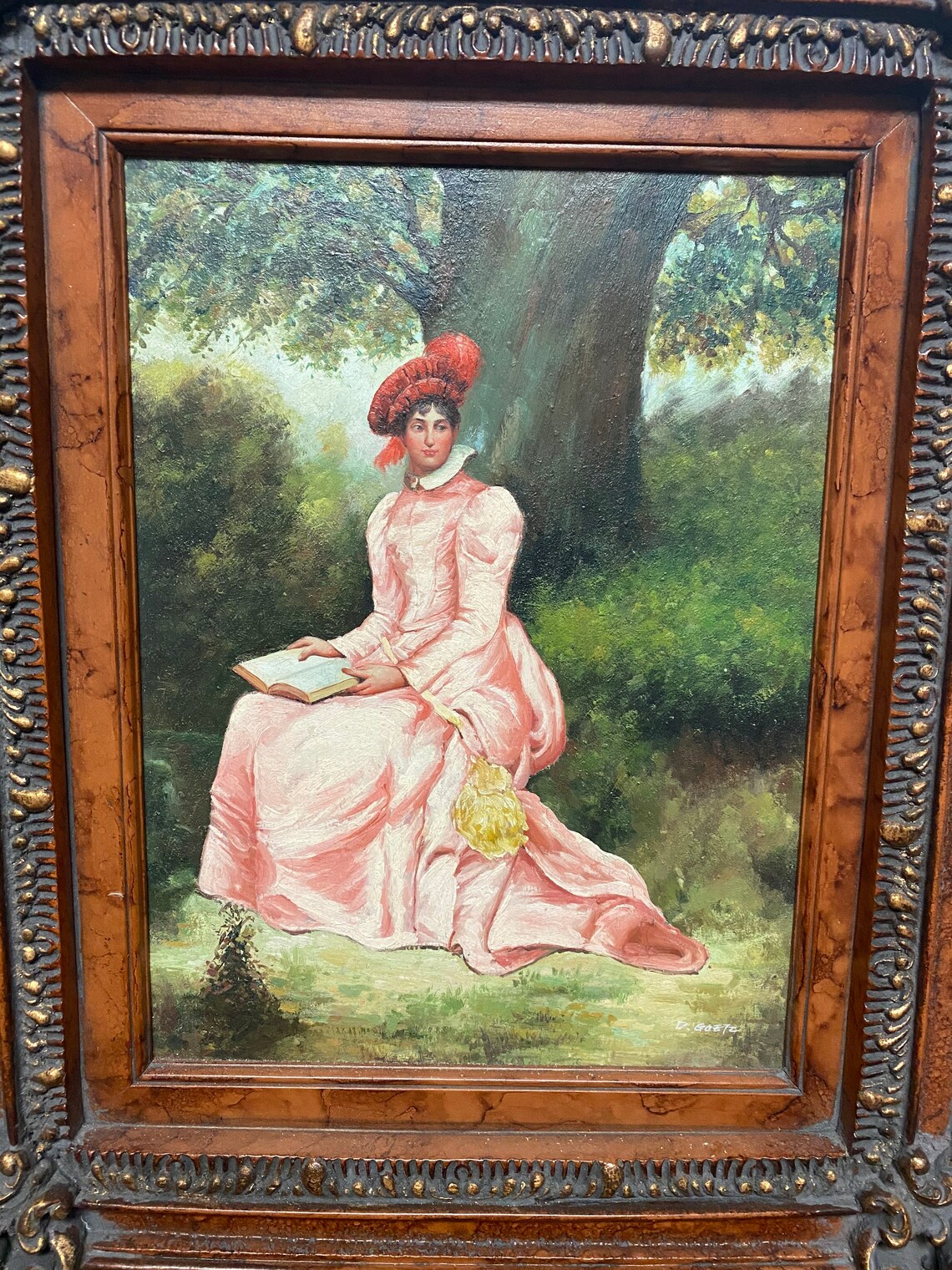 D. Goetz 20th Century Oil on Board Painting of a Young Lady - Etsy