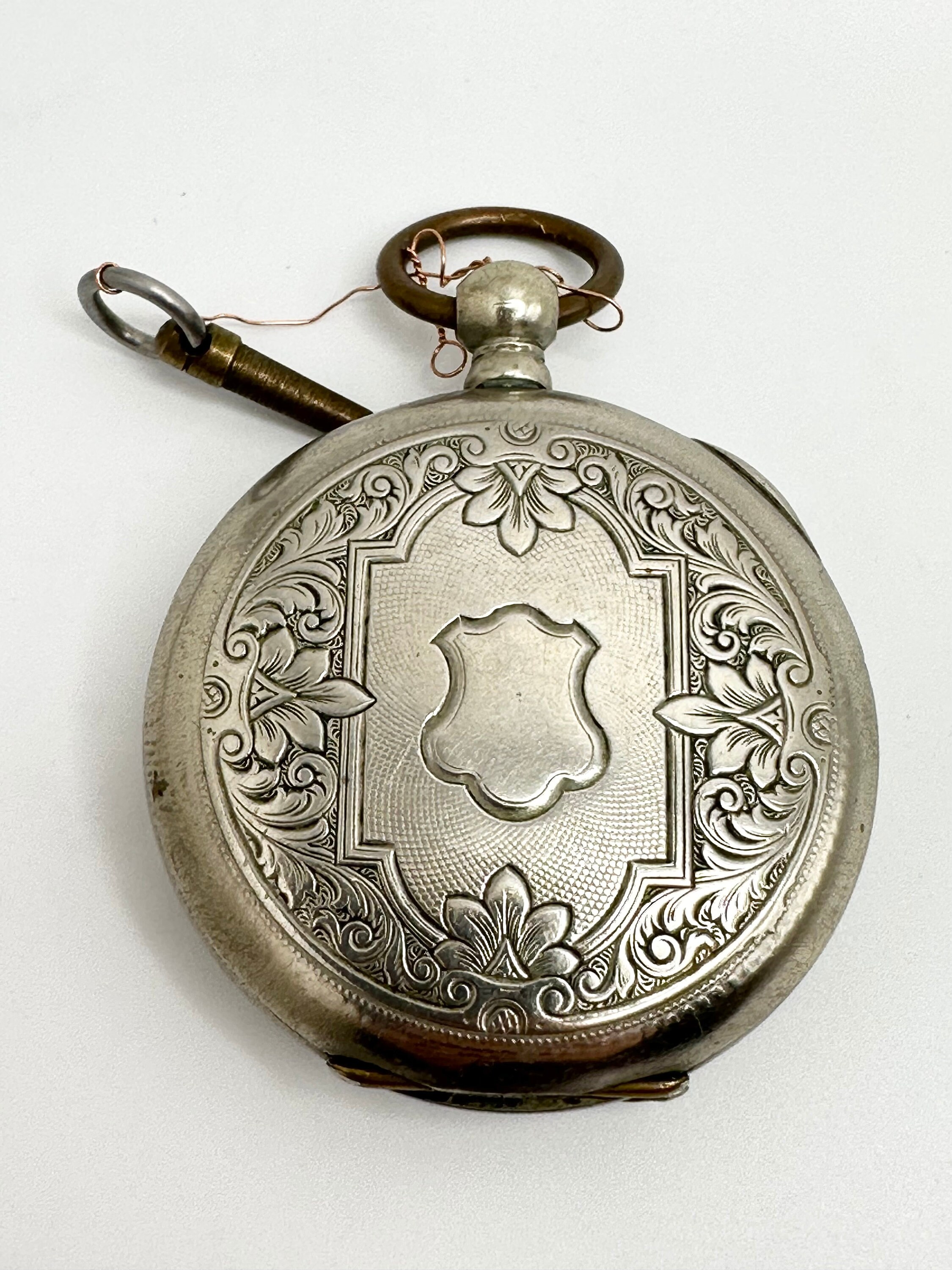 Antique Mechanical Ladies Pocket Watch, Enamel Pocket Watch,porcelain ...