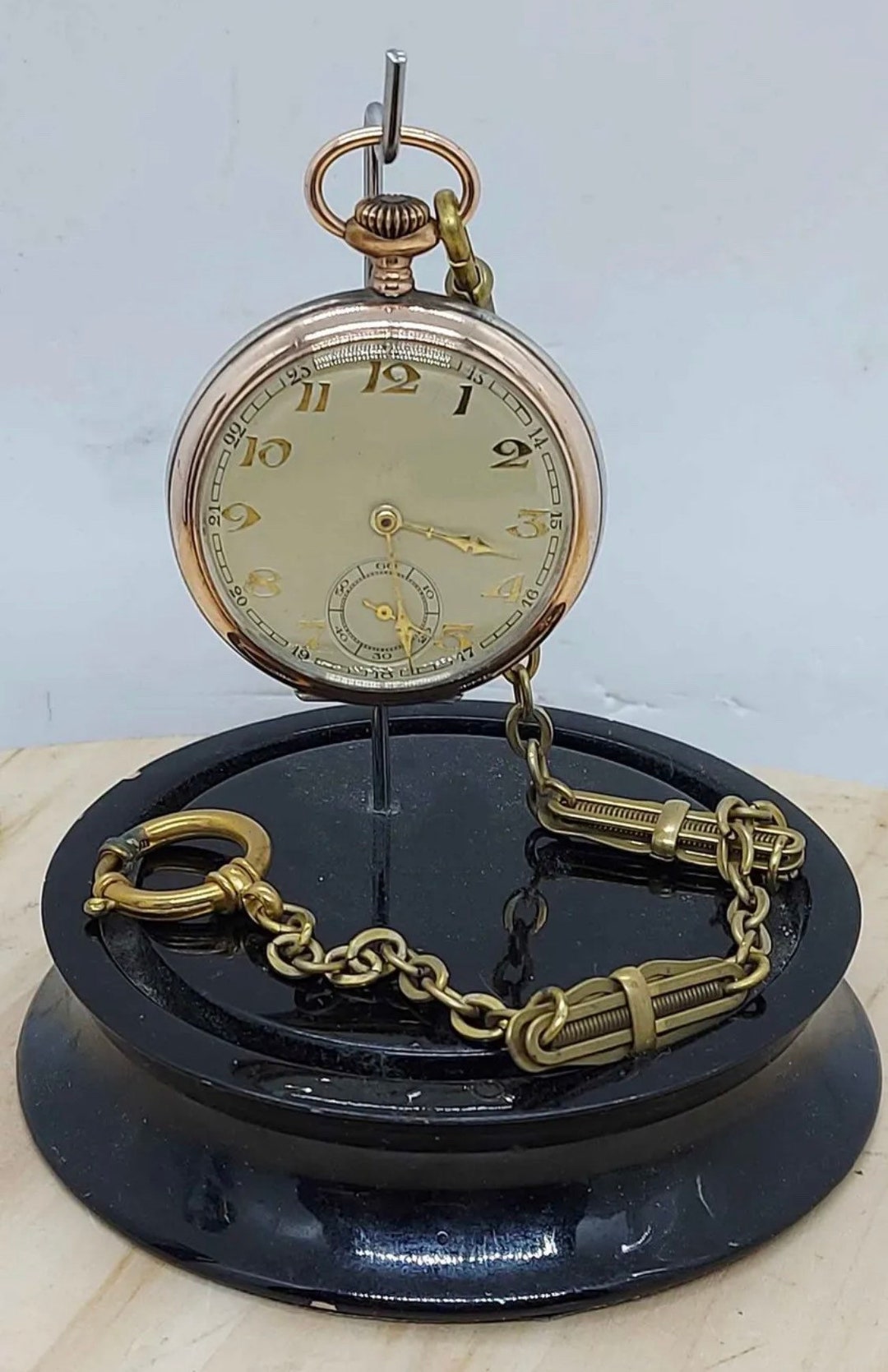 Art Deco Silver Pocket Watch With a Chain, JE, Swiss Made, Swiss ...
