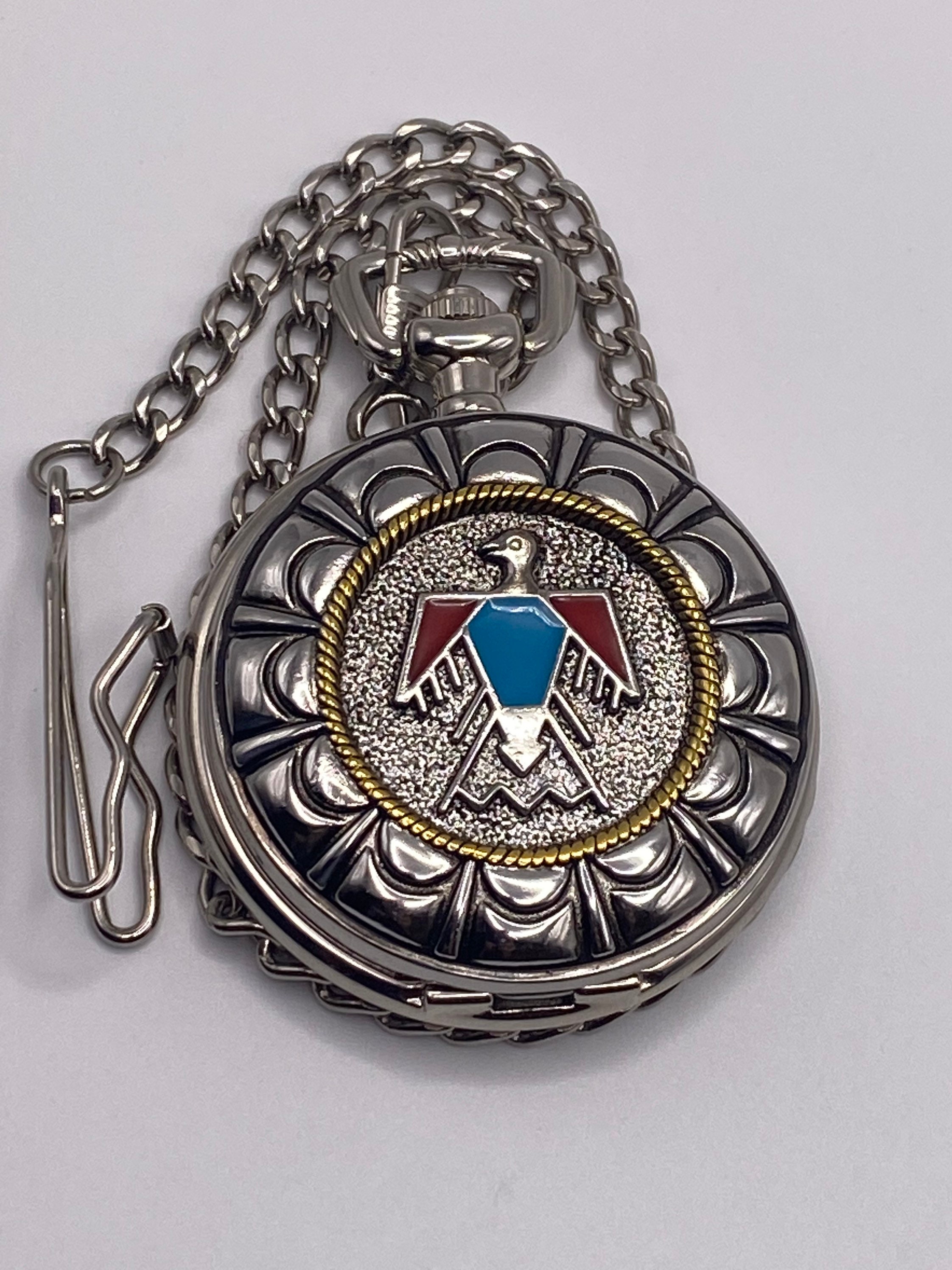 Vintage Native American Pocket Watch, Pocket Watch With a Chain ...