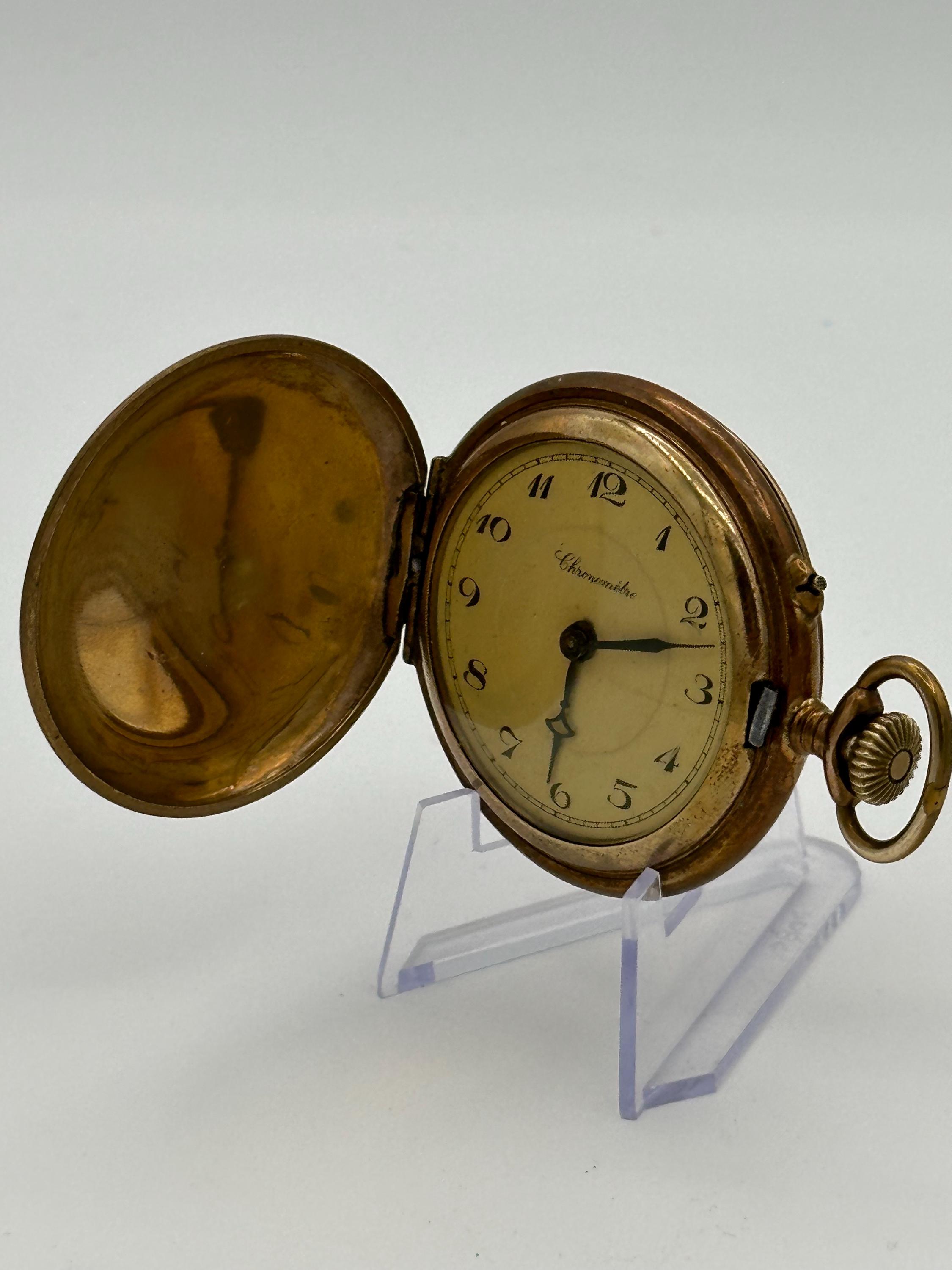 Antique Chronometre Depose Pocket Watch Pocket Watch, Ancre Soigne 15 ...