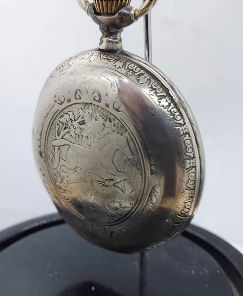 Antique Working Silver Opening Pocket Watch 1870 Wilhelm Ancre ...
