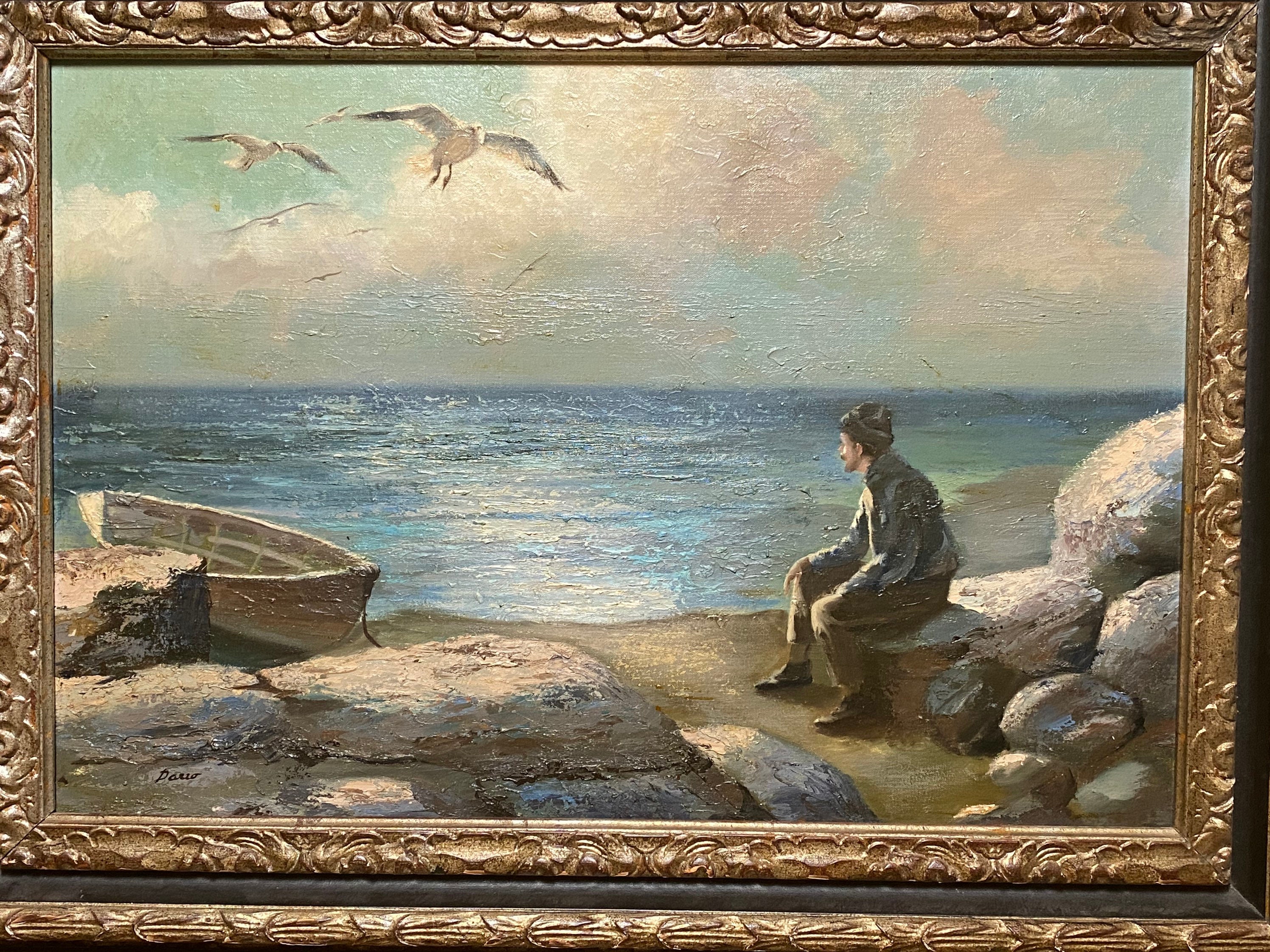 20th Century, Peter Darro, American 1917 1997, Marina Painting, Ocean ...