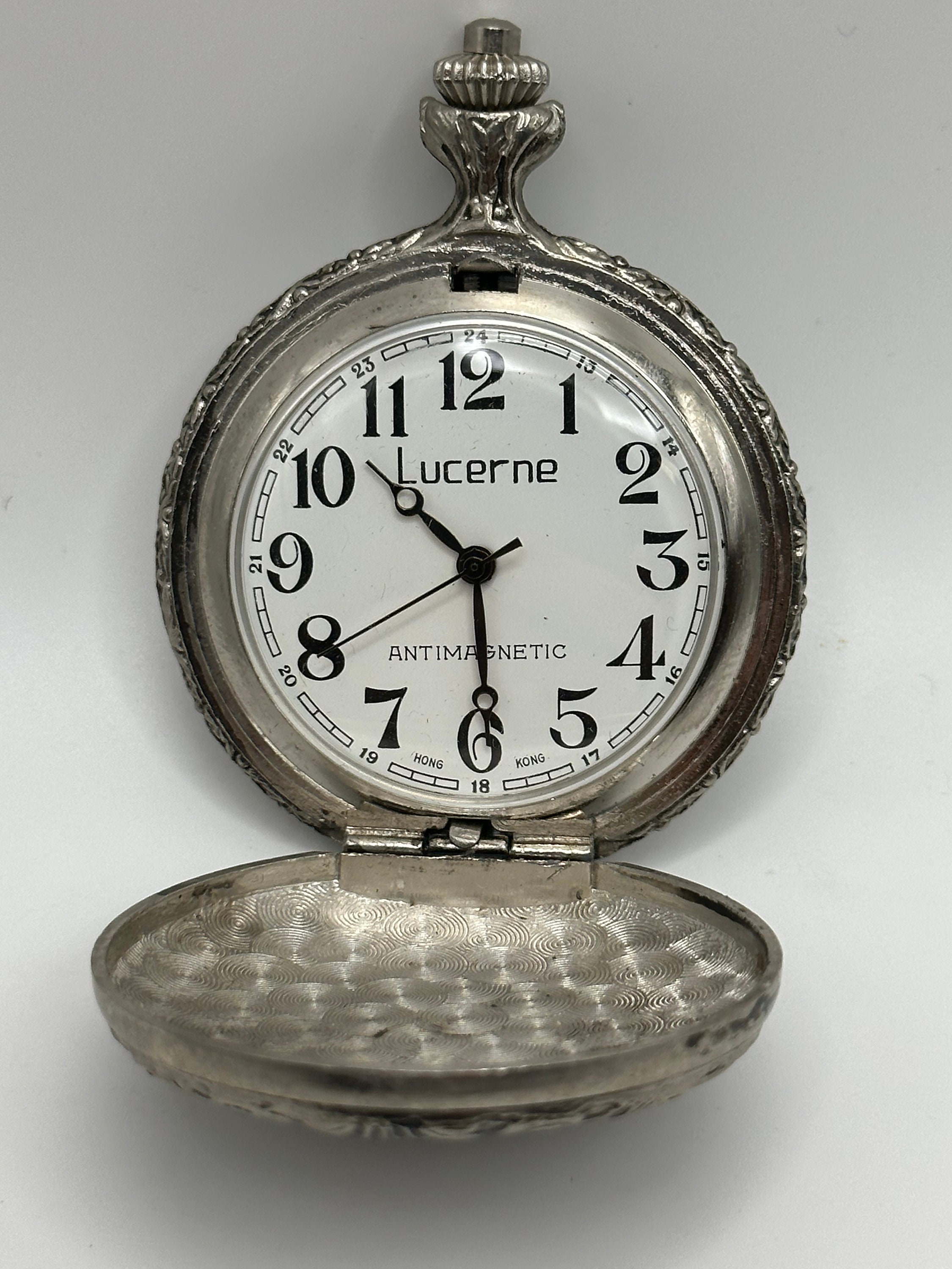 Lucerne Mechanical Vintage Pocket Watch, Antimagnetic Pocket Watch - Etsy