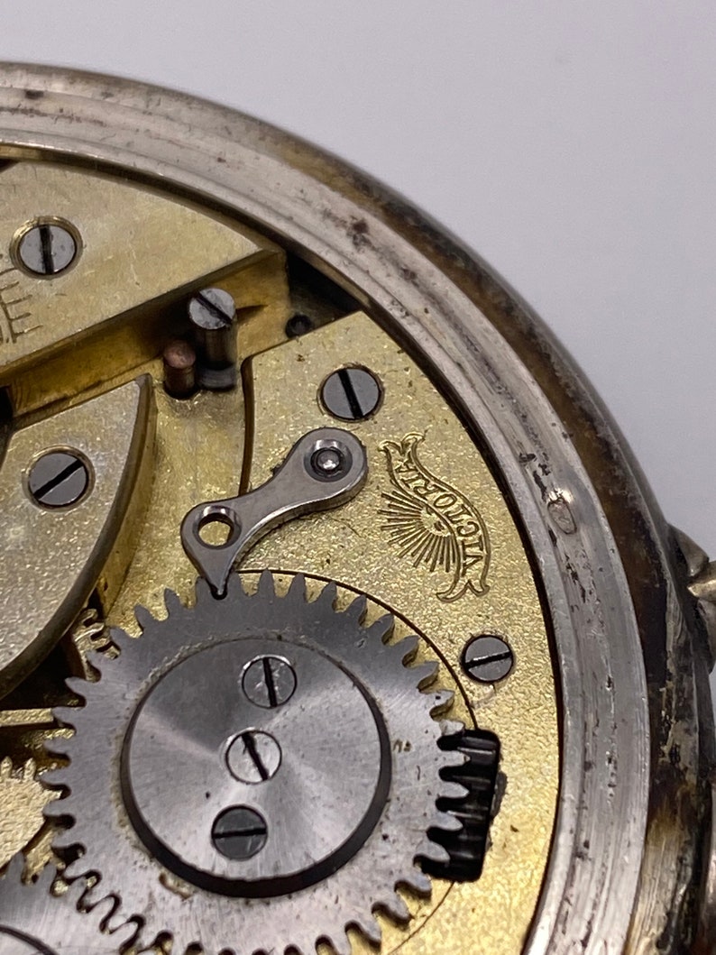 Antique Silver Pocket Watch Victoria Deposé, Porcelain Dial With Jewels ...