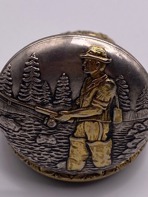 Majestron Fishing golden pocket watch, battery pocket… - Gem