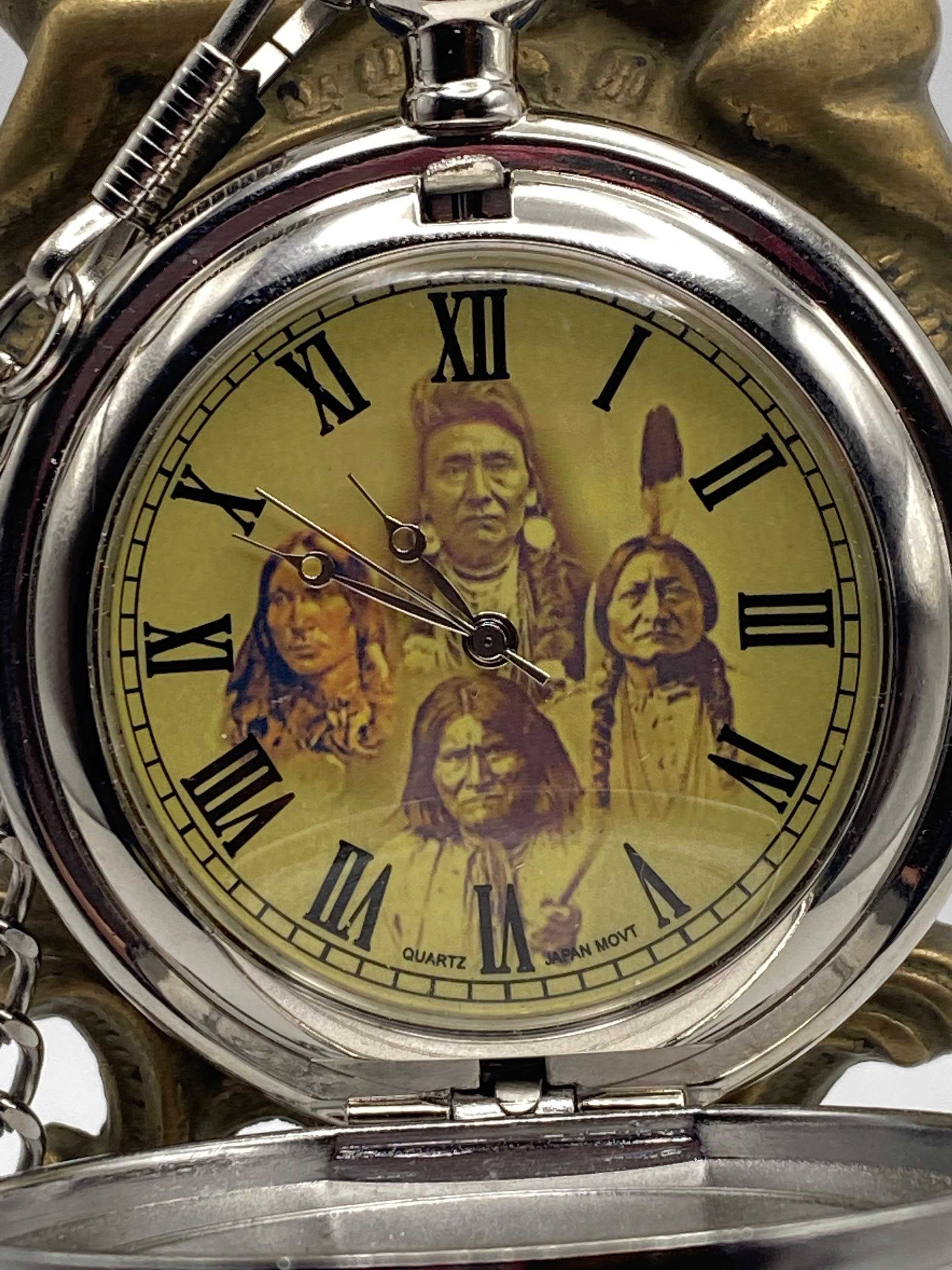 Vintage Native American Pocket Watch, Pocket Watch With a Chain ...