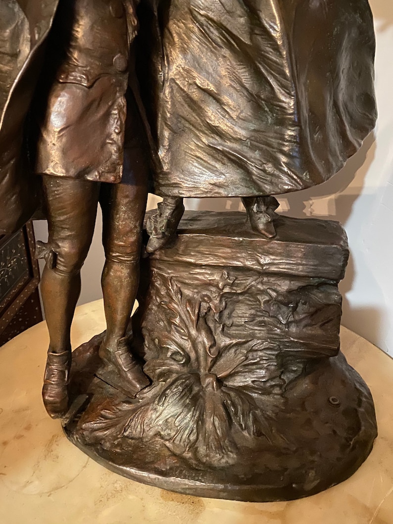 19th Century Large Bronze Sculpture, Lady and Gentleman, Antique ...