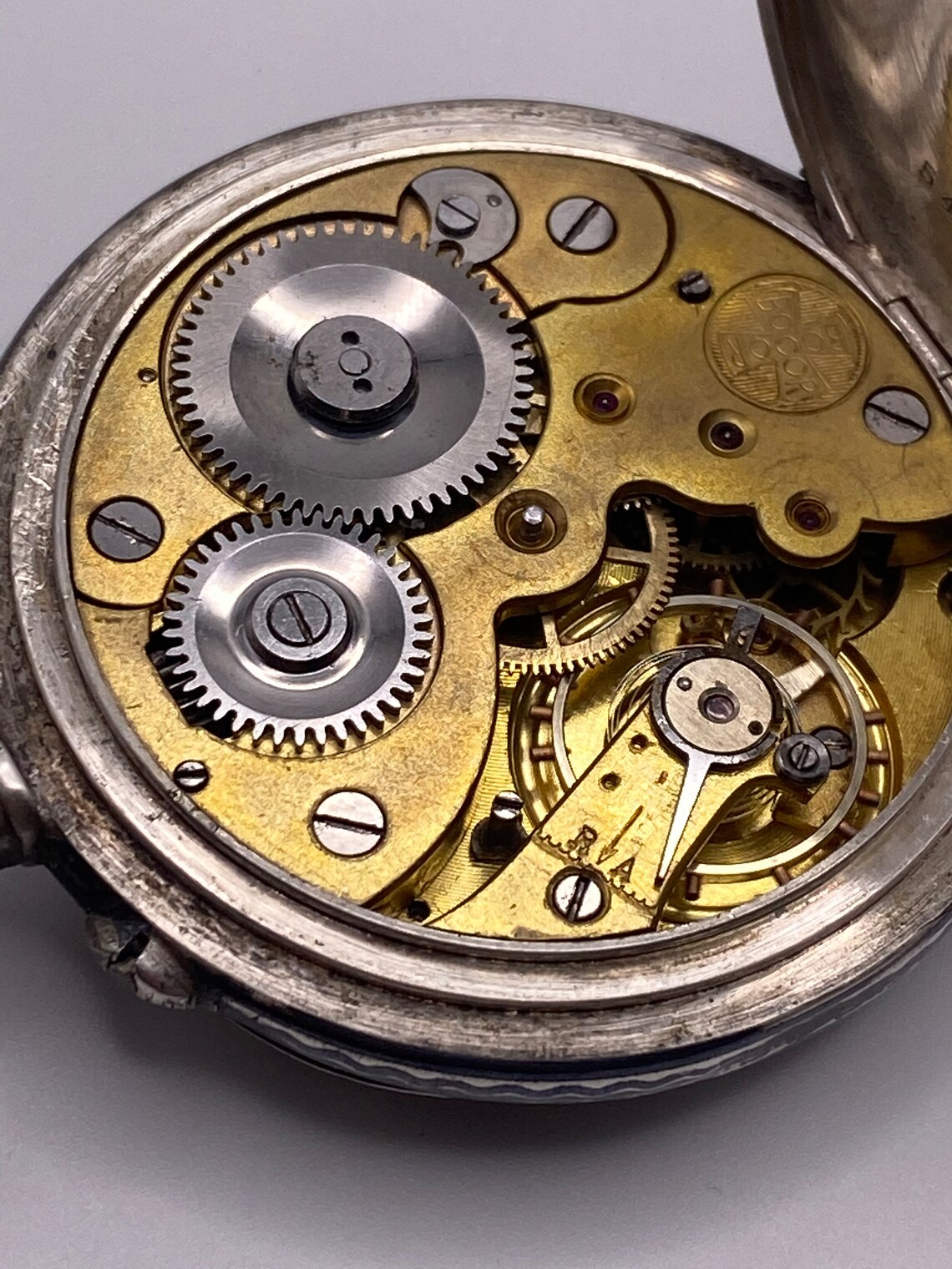 Antique Tula/ Niello Silver Pocket Watch, Porcelain Dial With Jewels ...