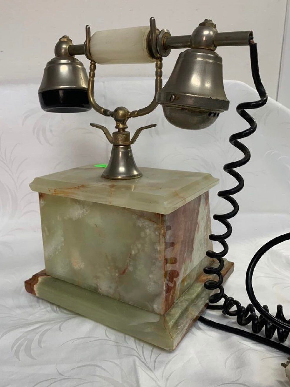 Vintage Green Onyx Telephone, Home Decor, Office, Living Room - Etsy
