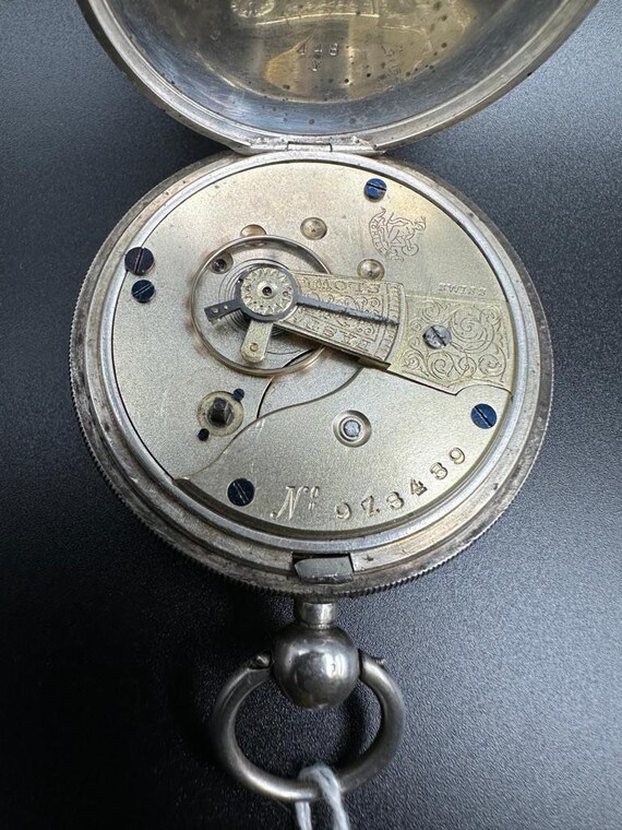 Antique 1900 key wind pocket watch, English Sterling … - Gem