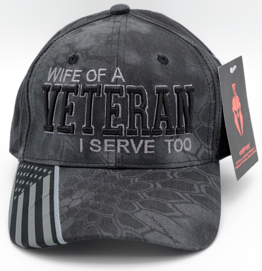 Wife of A VETERAN Cap. High Density 3-D Stitching on a KRYPTEK Pattern ...