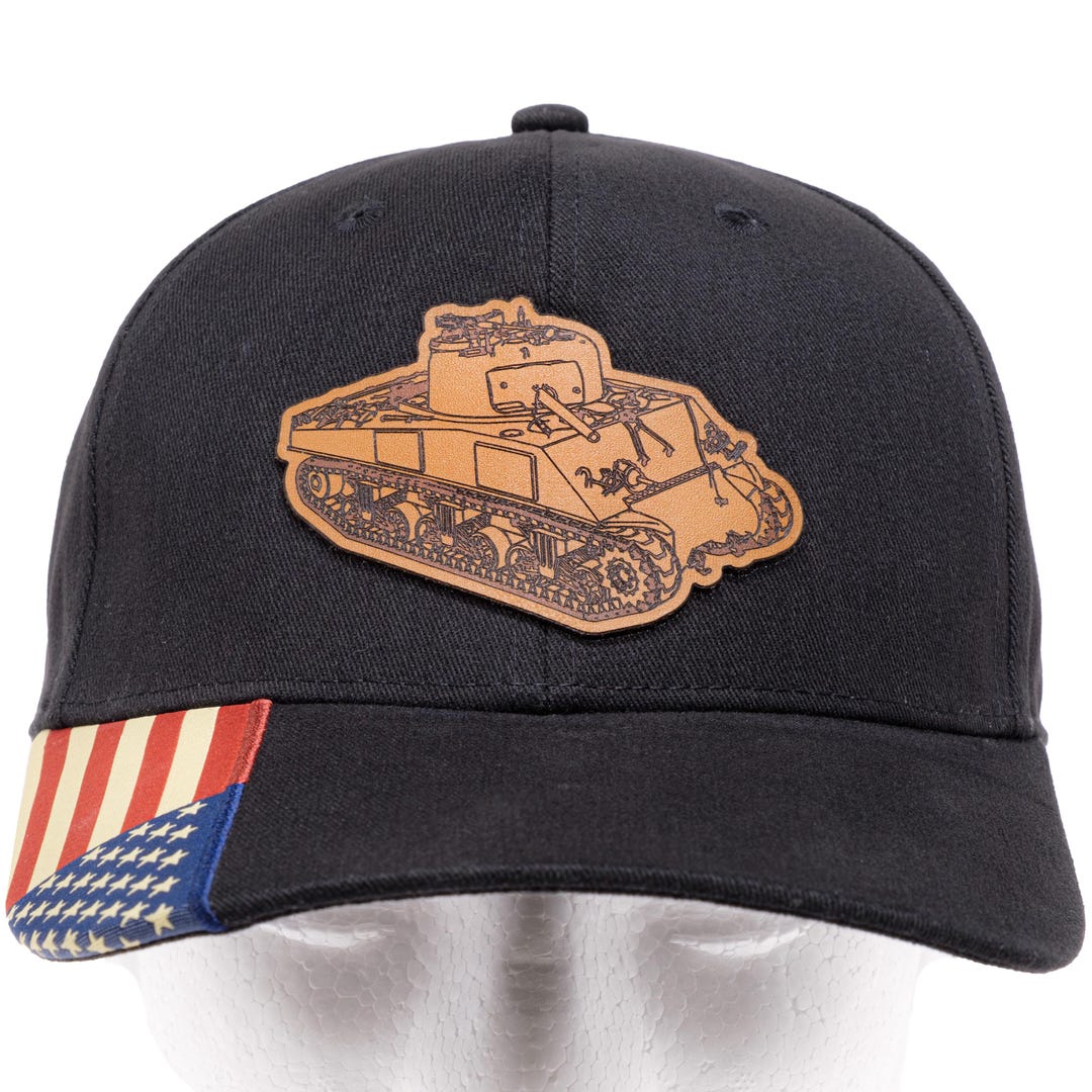 Genuine Leather Patch, Sherman Tank Cap. Great Gift for Military Tank ...