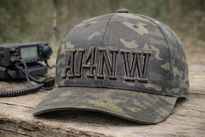 Black Multicam Flexfit Ham Radio Call Sign Hat – Custom Fitted Amateur ...