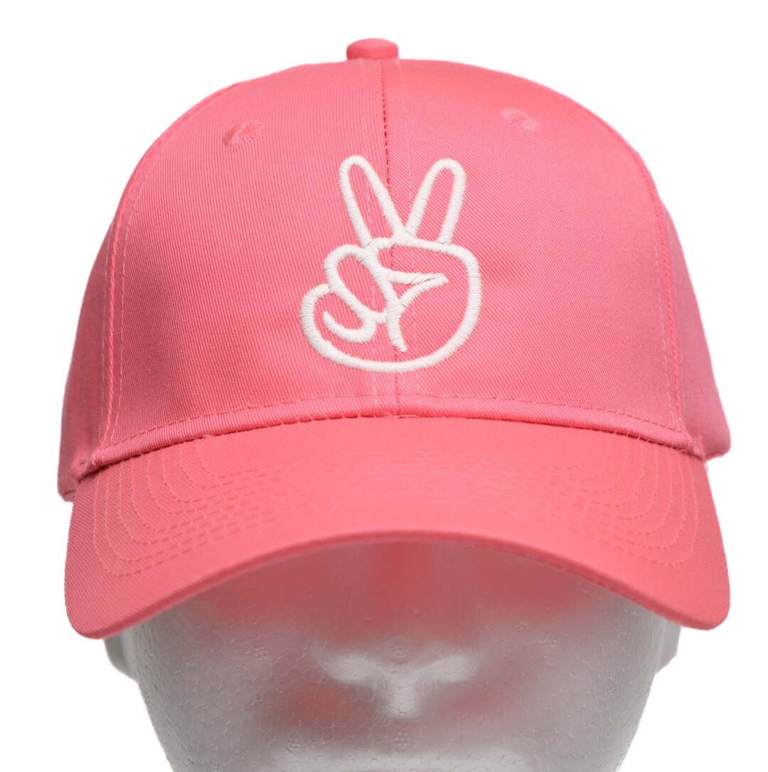 Pink Peace Hand Symbol Hat With Glow in the Dark Thread. A Unique Fun ...