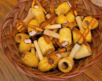 Rare Vintage National Corn Cob Pipe Works Bent Bulldog Estate Pipe Very Good Condition and Hard ...