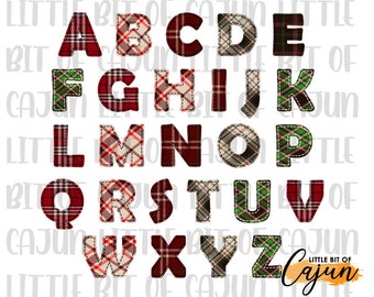 Plaid Alphabet - Etsy