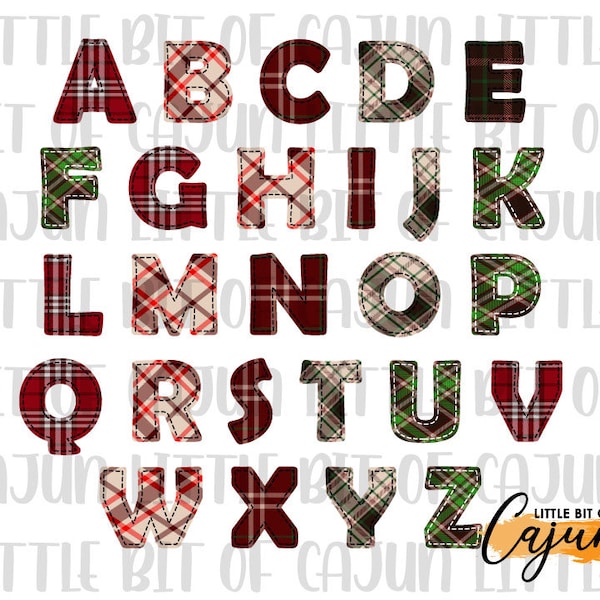 Plaid Letters - Etsy