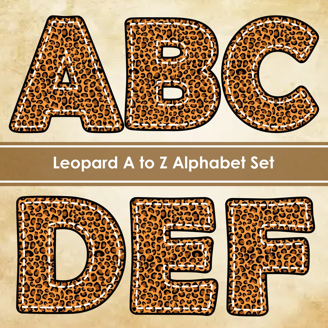 Leopard Print Alphabet Letters Design PNG Digital Download - Etsy