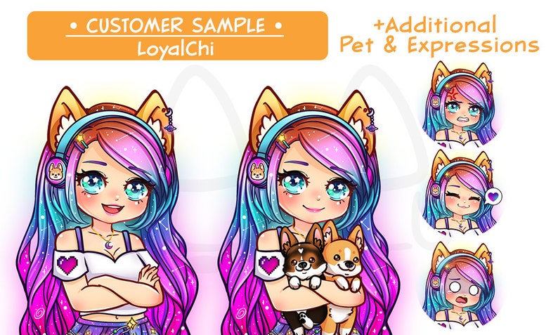 Custom Reactive Pngtuber Vtuber for Twitch Youtube Discord - Etsy