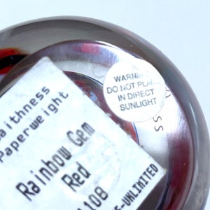 Medium Caithness Rainbow Gem Red Art Glass Paperweight, Controlled ...