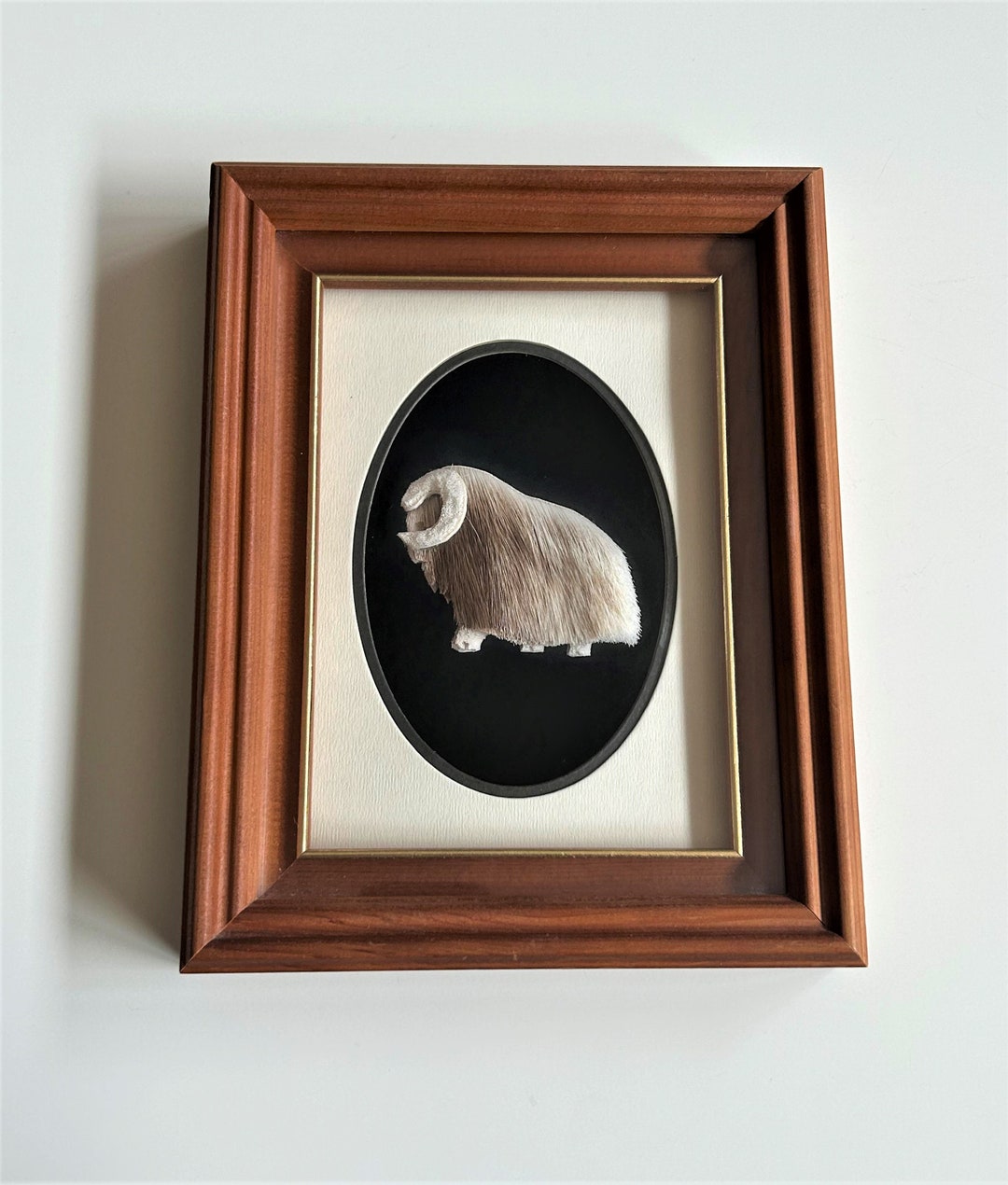 Vintage Caribou Tufting of a Bison by Artist Myrtle De Meulles ...