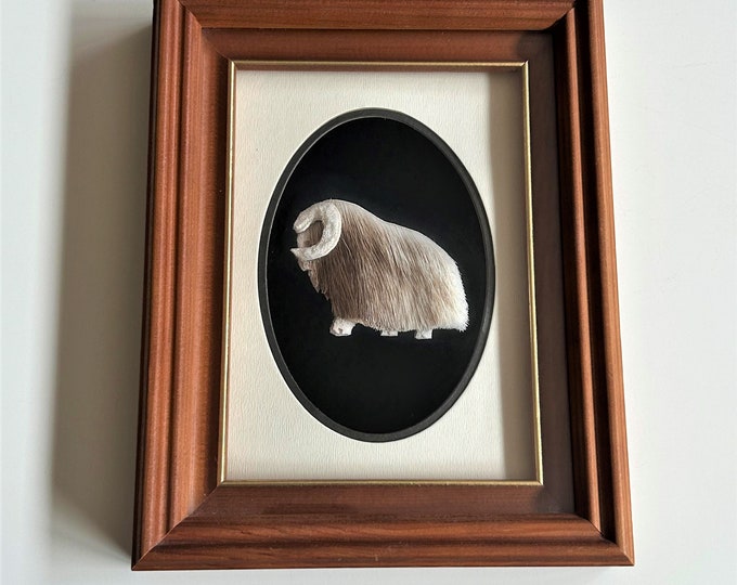 Vintage Caribou Tufting of a Bison by Artist Myrtle De Meulles ...