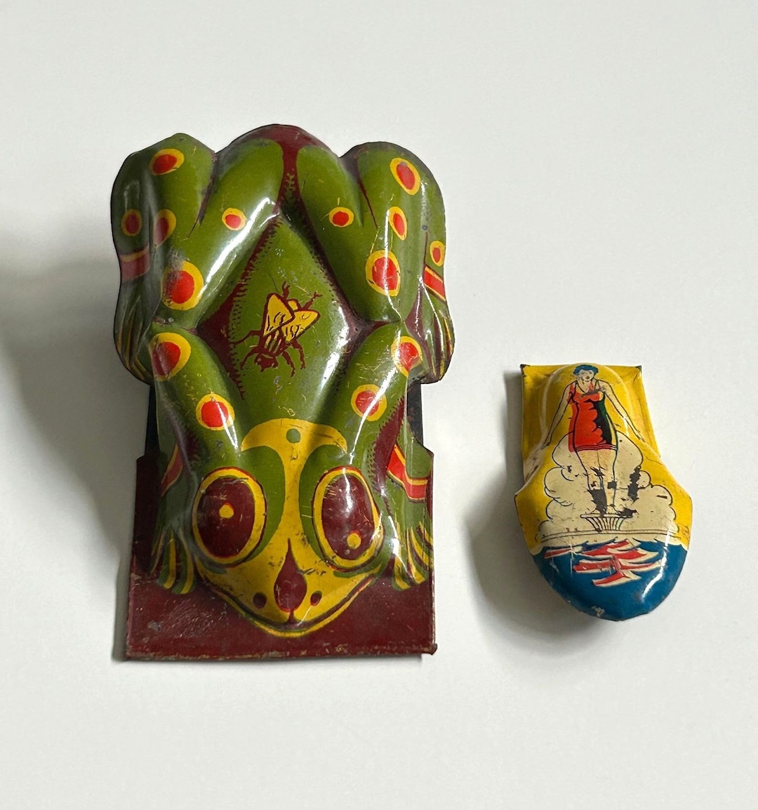 Vintage Lot of Tin Litho Clickers, 1930s 40s Kirchhof Bathing Beauty in ...