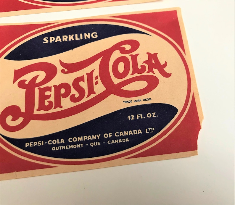 1940s Pepsi:cola Double Dot Labels, Red and Blue, Vintage Lot, Antique ...