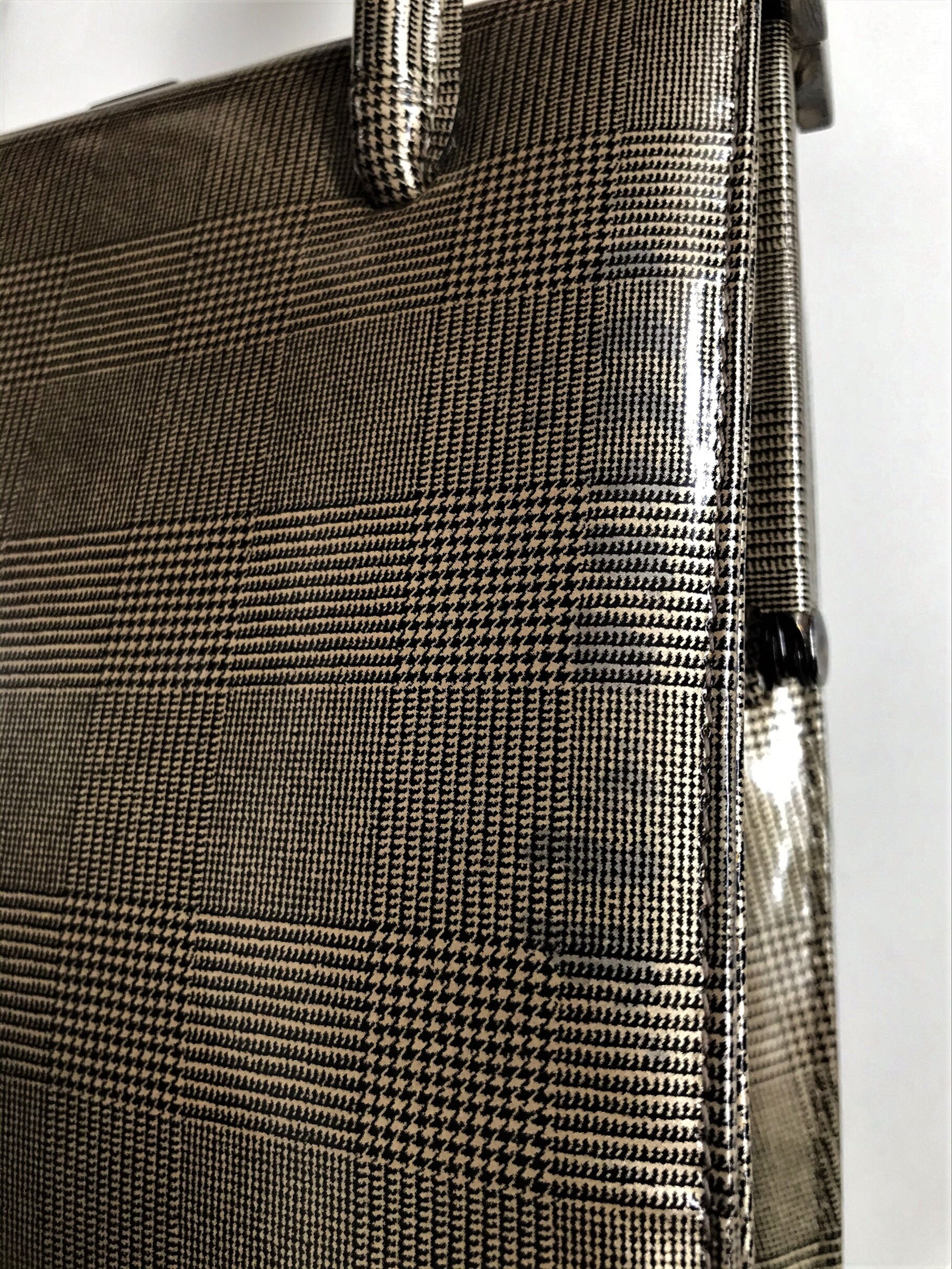 Vintage Stuart Weitzman Structured Purse, Houndstooth Tweed Vintage Stuart Weitzman Structured Purse, Houndstooth Tweed