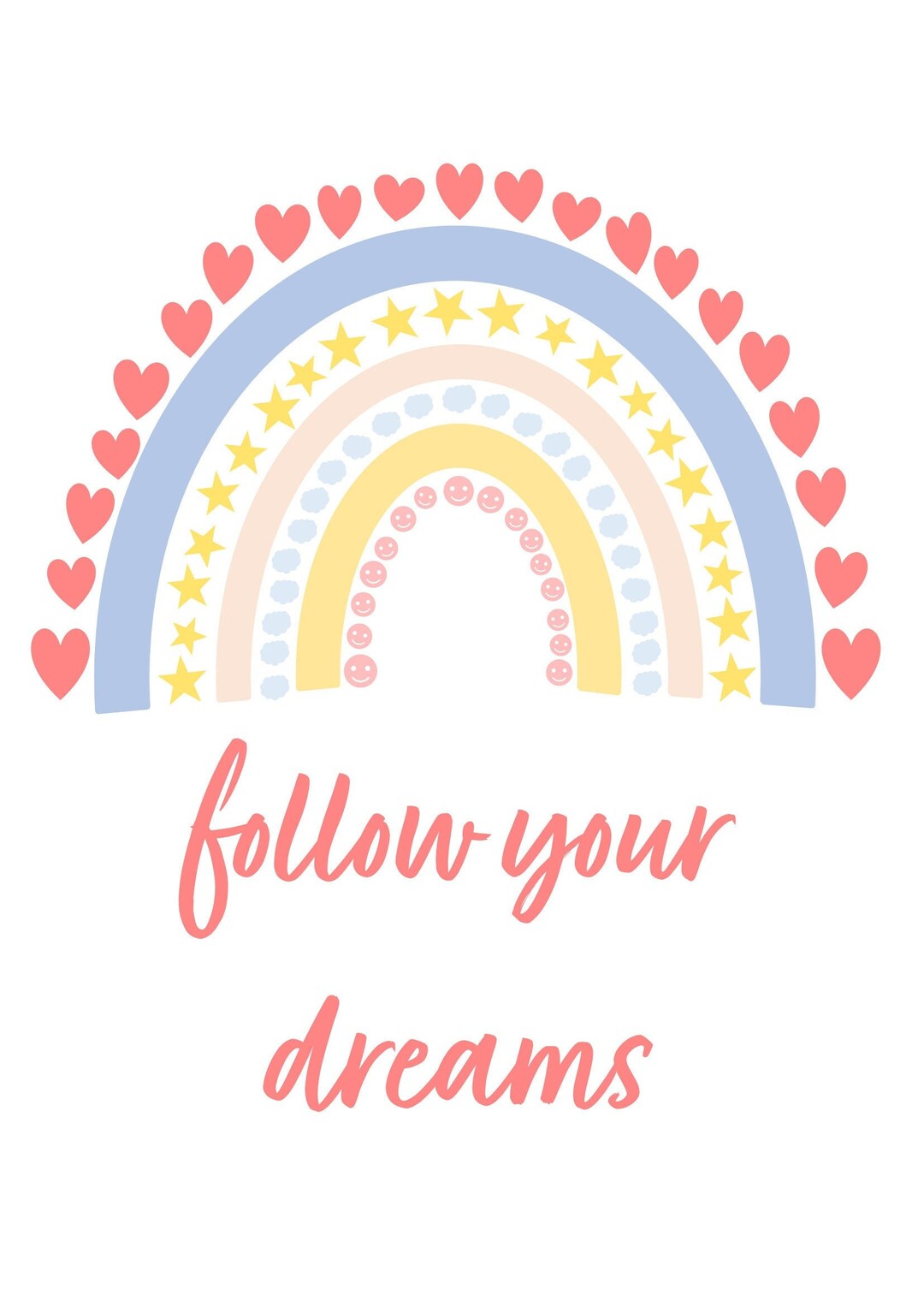 Beautiful Sayings as a Mural Poster Card Follow Your - Etsy