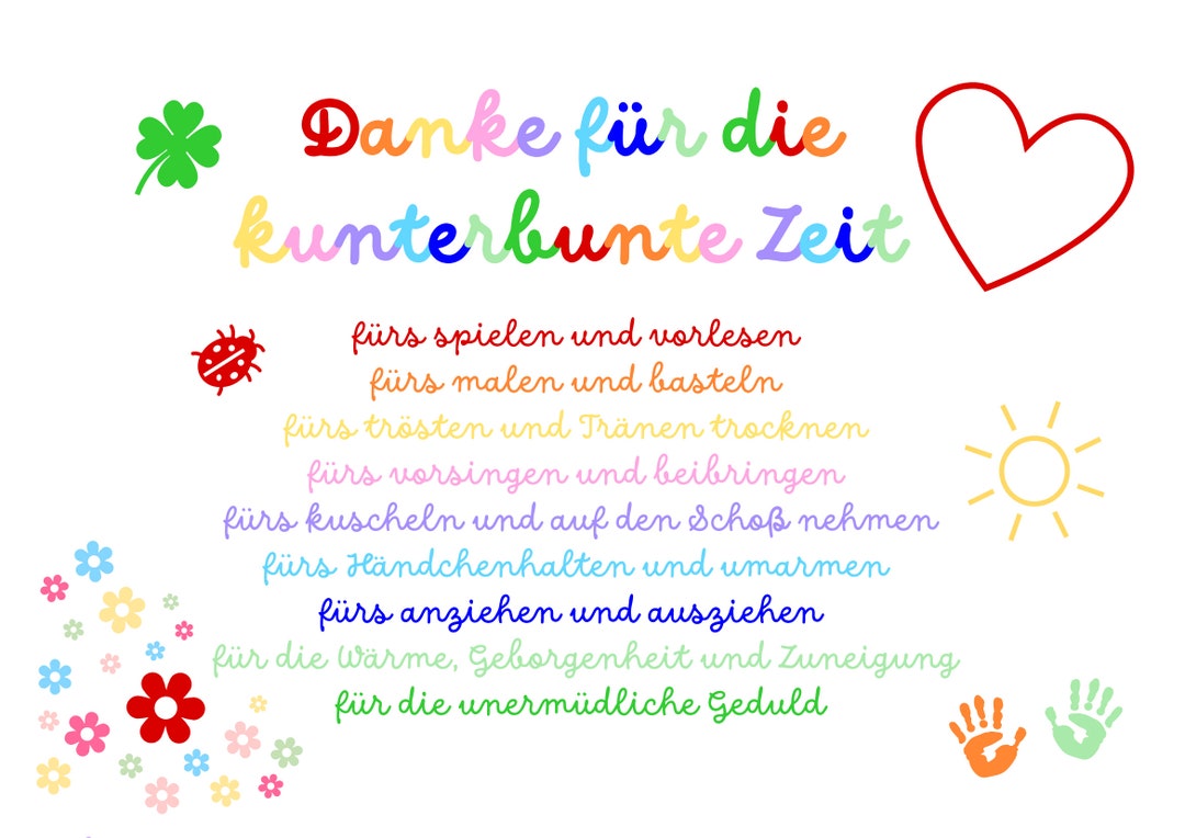 Farewell Card Kindergarten, Daycare, Primary School, Educator, Educator ...