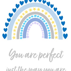 Beautiful Sayings as a Mural, Poster, Card Rainbow You Are Perfect Just ...
