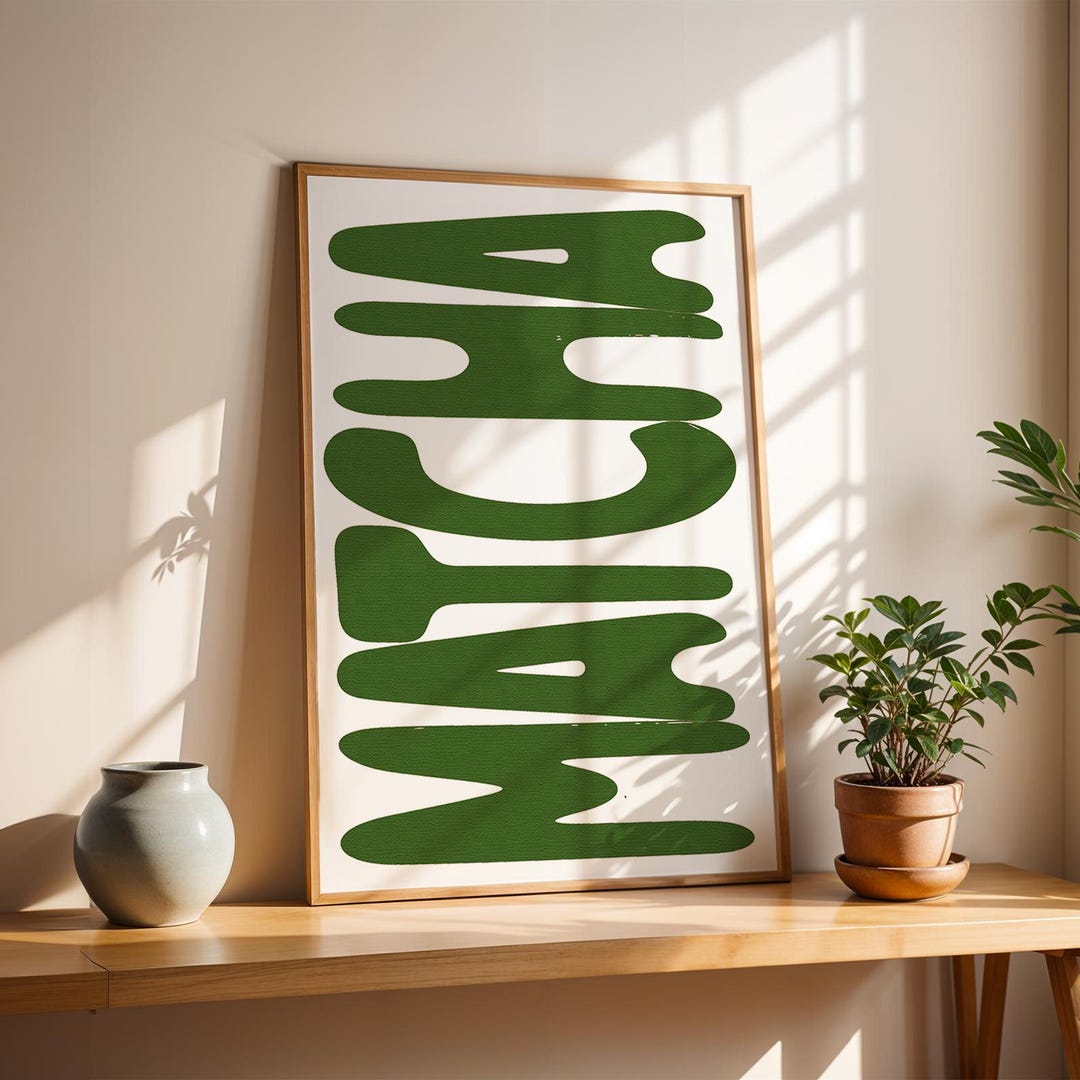 Matcha Typography Wall Print, Digital Download - Etsy