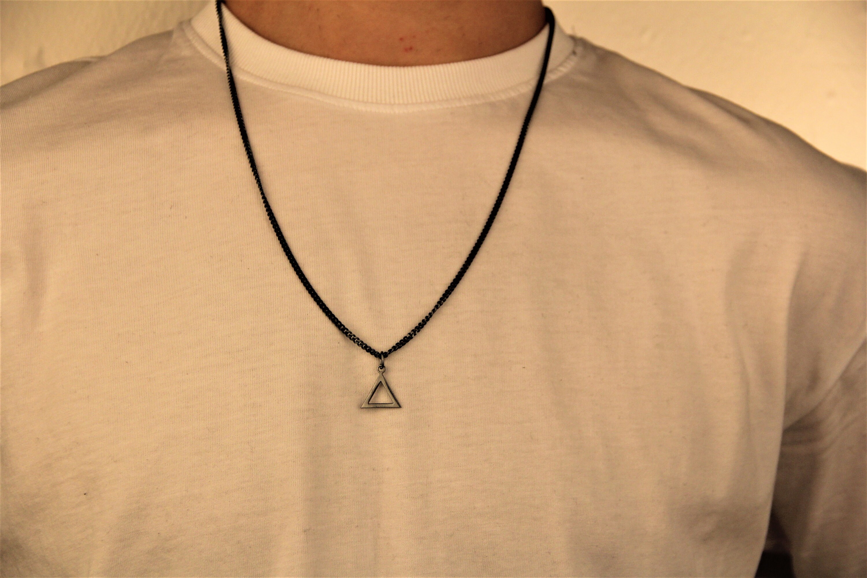 Men Triangle Necklace Custom Men Necklace Mens Necklace | Etsy